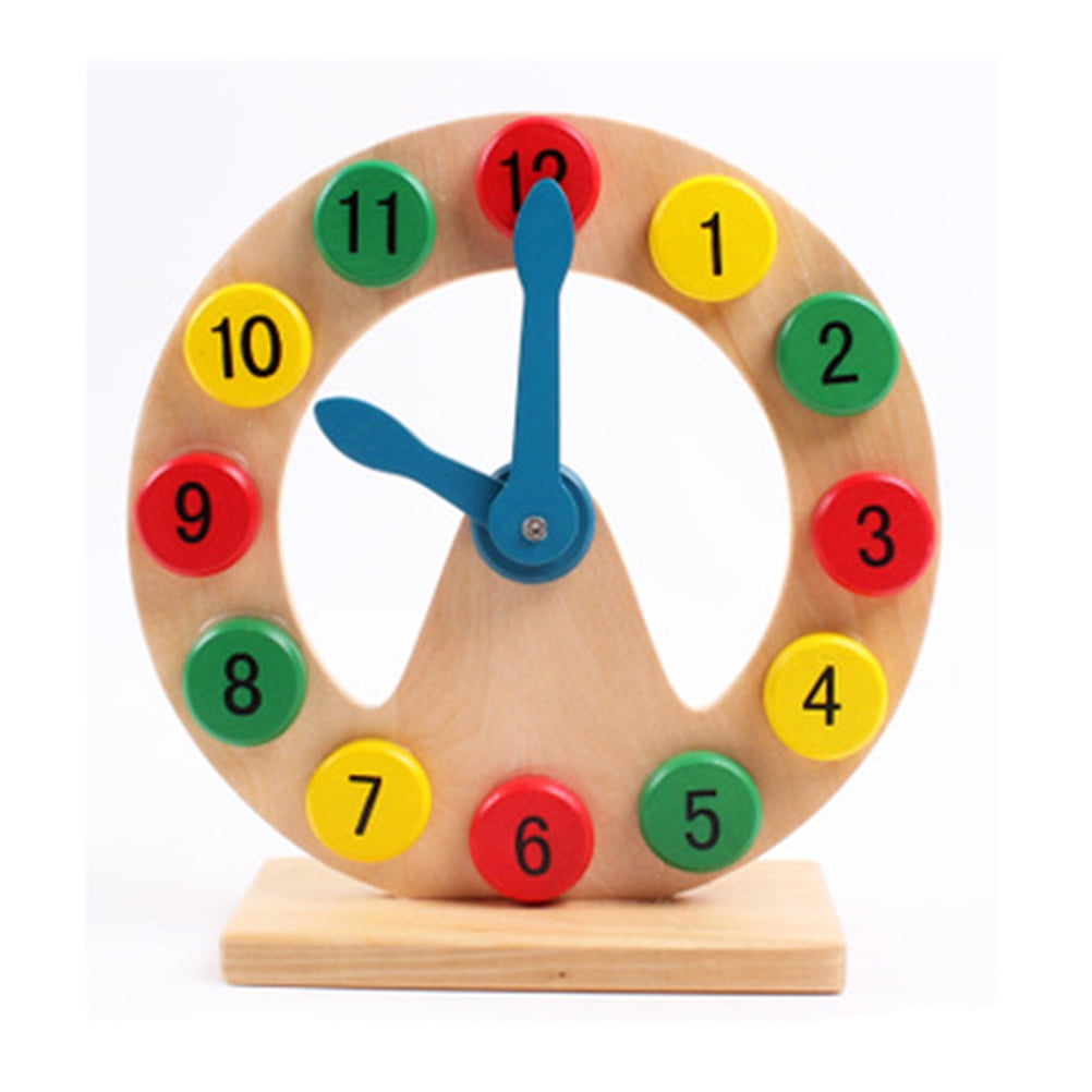 HOMEMAXS Numbers Matching Clock Colorful Pattern Shape Cognition Wooden ...
