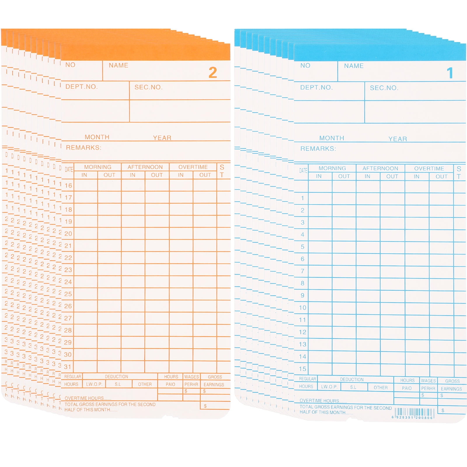 HOMEMAXS Office Attendance Supply Cards Daily Work Record for Employees ...