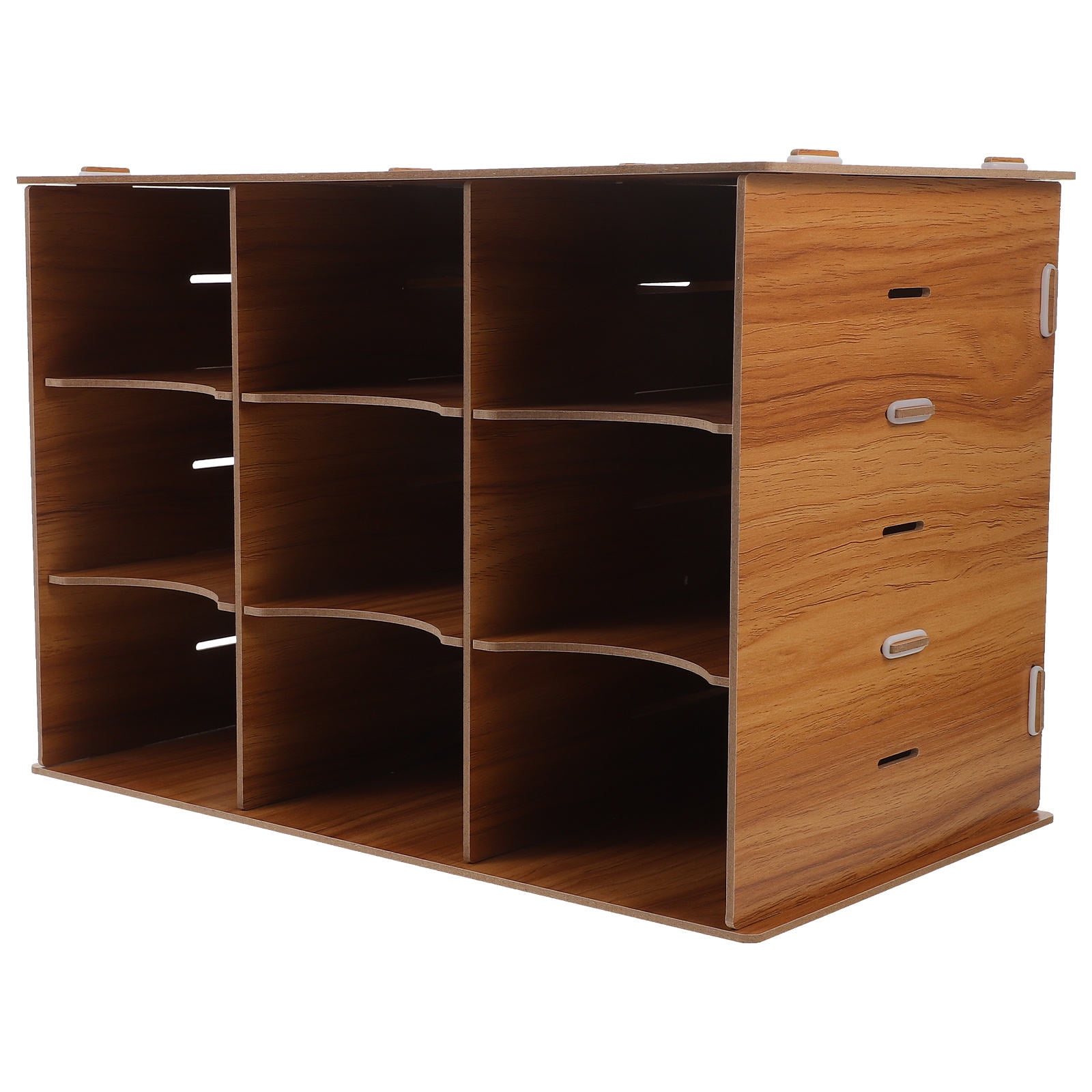 HOMEMAXS Office File Storage Box Wood Desktop File Case Multi-purpose ...