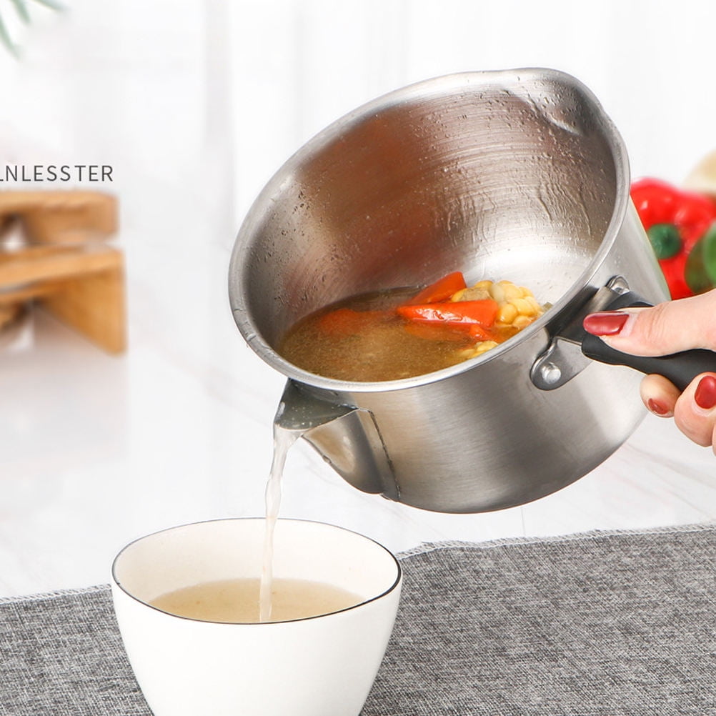 HOMEMAXS Oil Filter Pan with Pouring Lip Steel Pots Gravy Separator ...