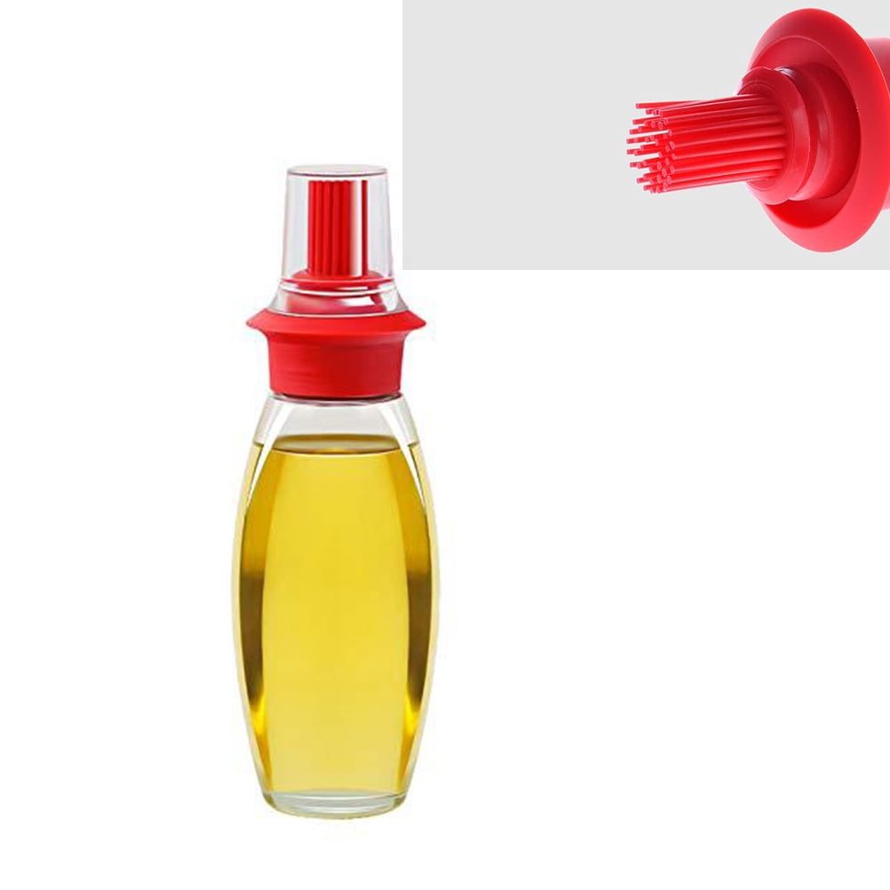 MOKKHNB Cooking Brushes for Food Oil Brush with Bottle Glass Red 1Set ...