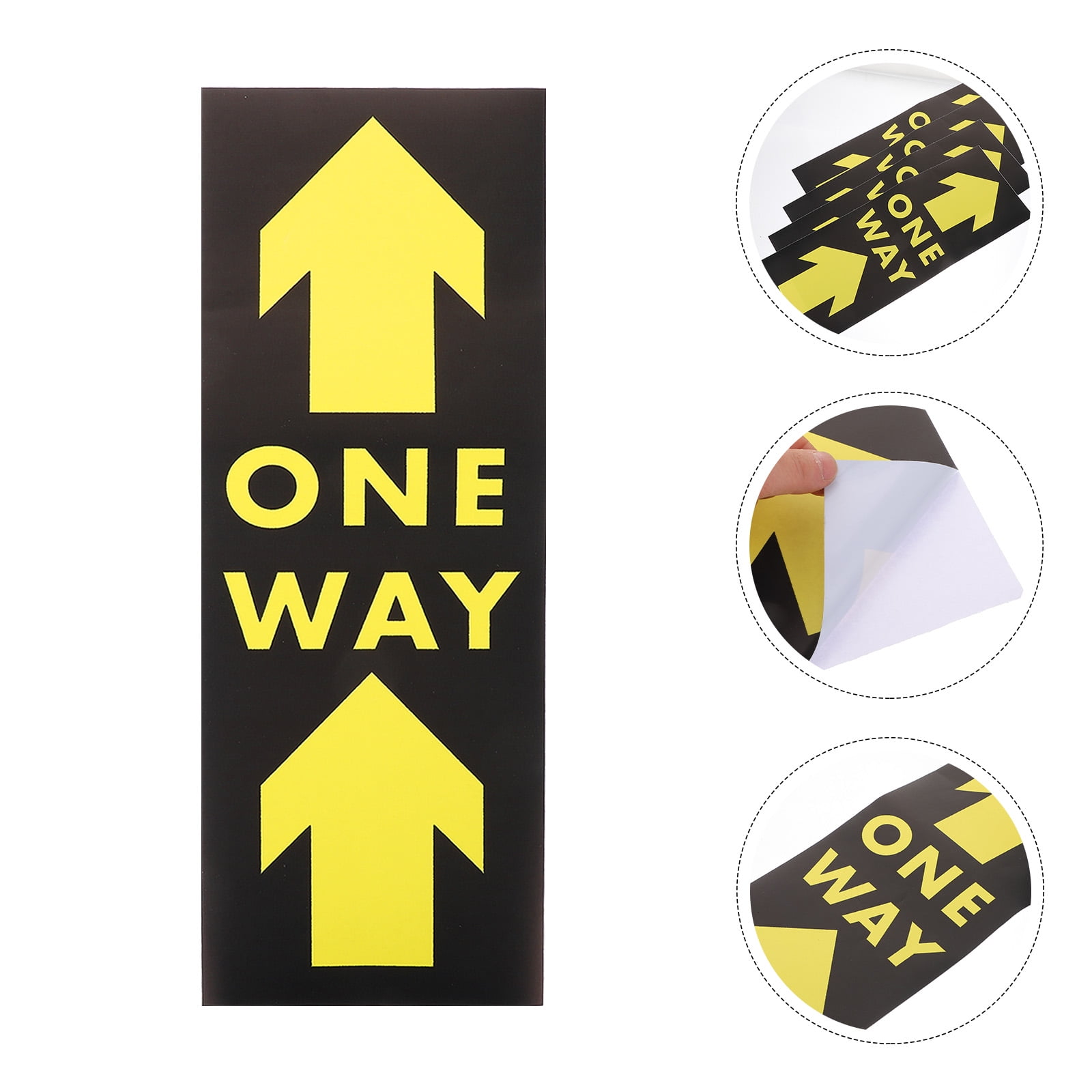 HOMEMAXS One Way Directional Arrow Sticker for Public Places Black PVC ...