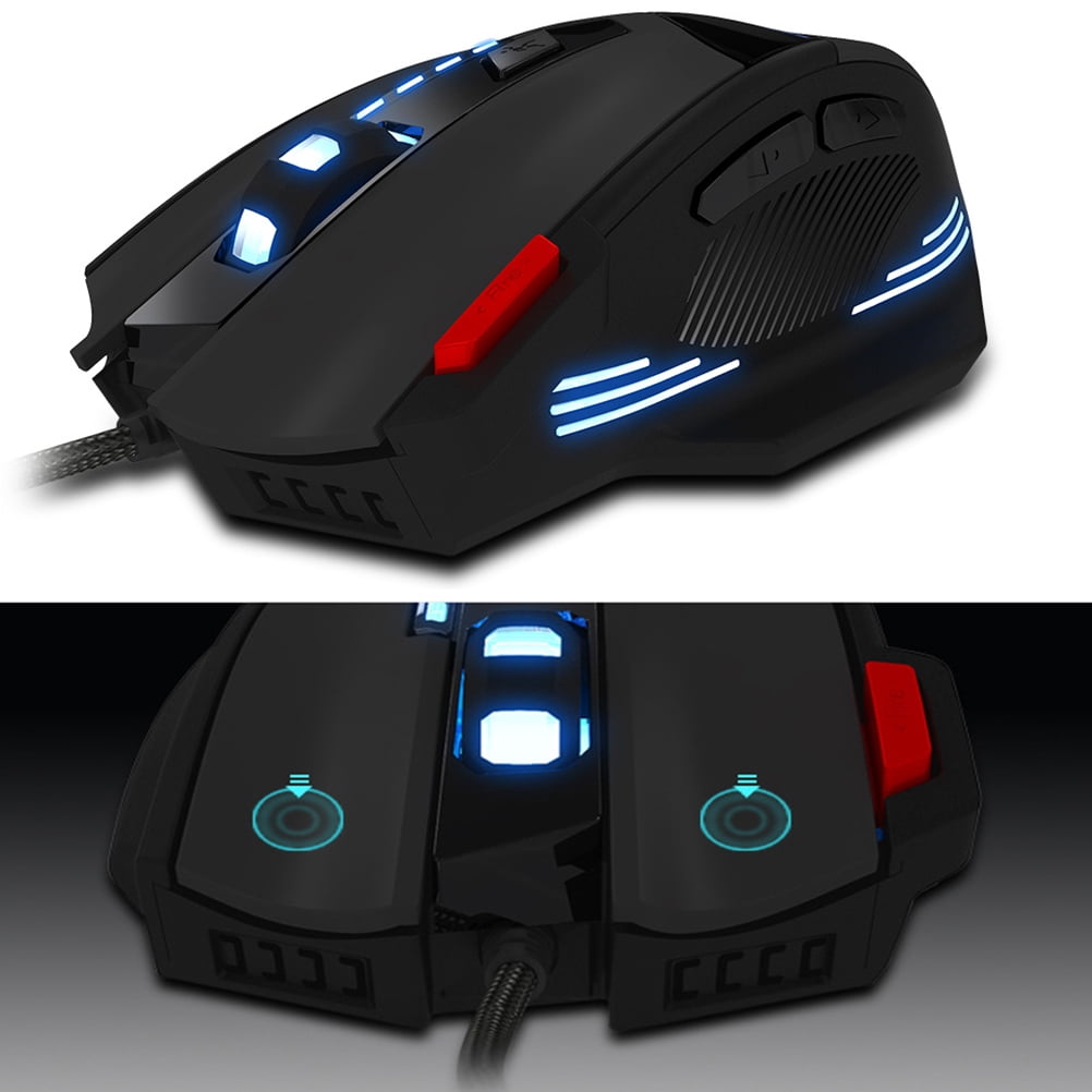 HOMEMAXS Optical USB Wired Gaming Mouse 7 Buttons 7200 DPI Professional ...