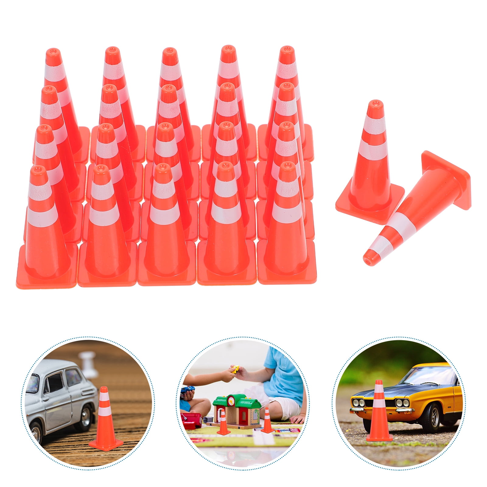 HOMEMAXS Orange PVC Traffic Signs Set for Decoration and Education 20 ...