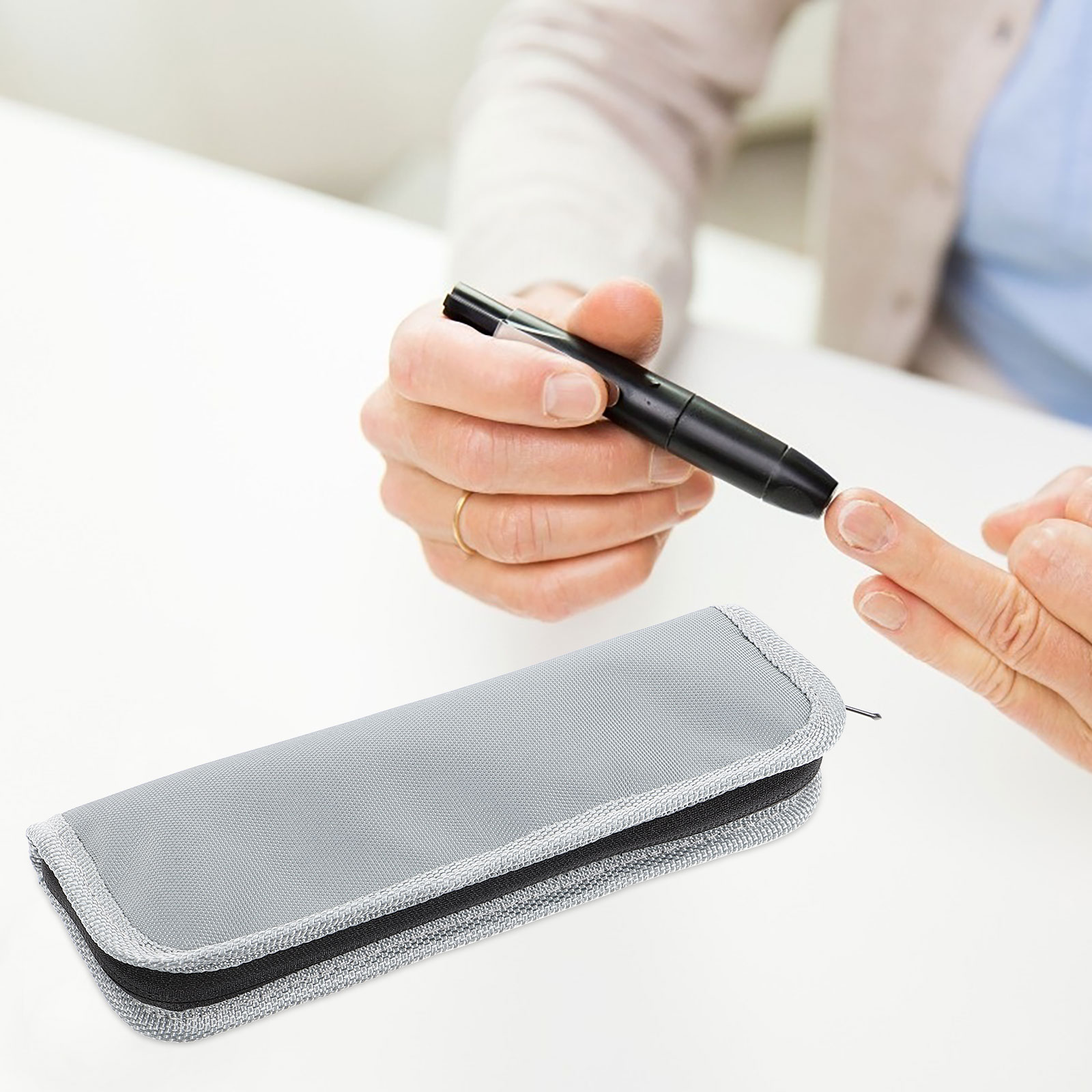 HOMEMAXS Organizer Insulin Cooler Pack Insulin Cooling Case 20x7cm Grey ...