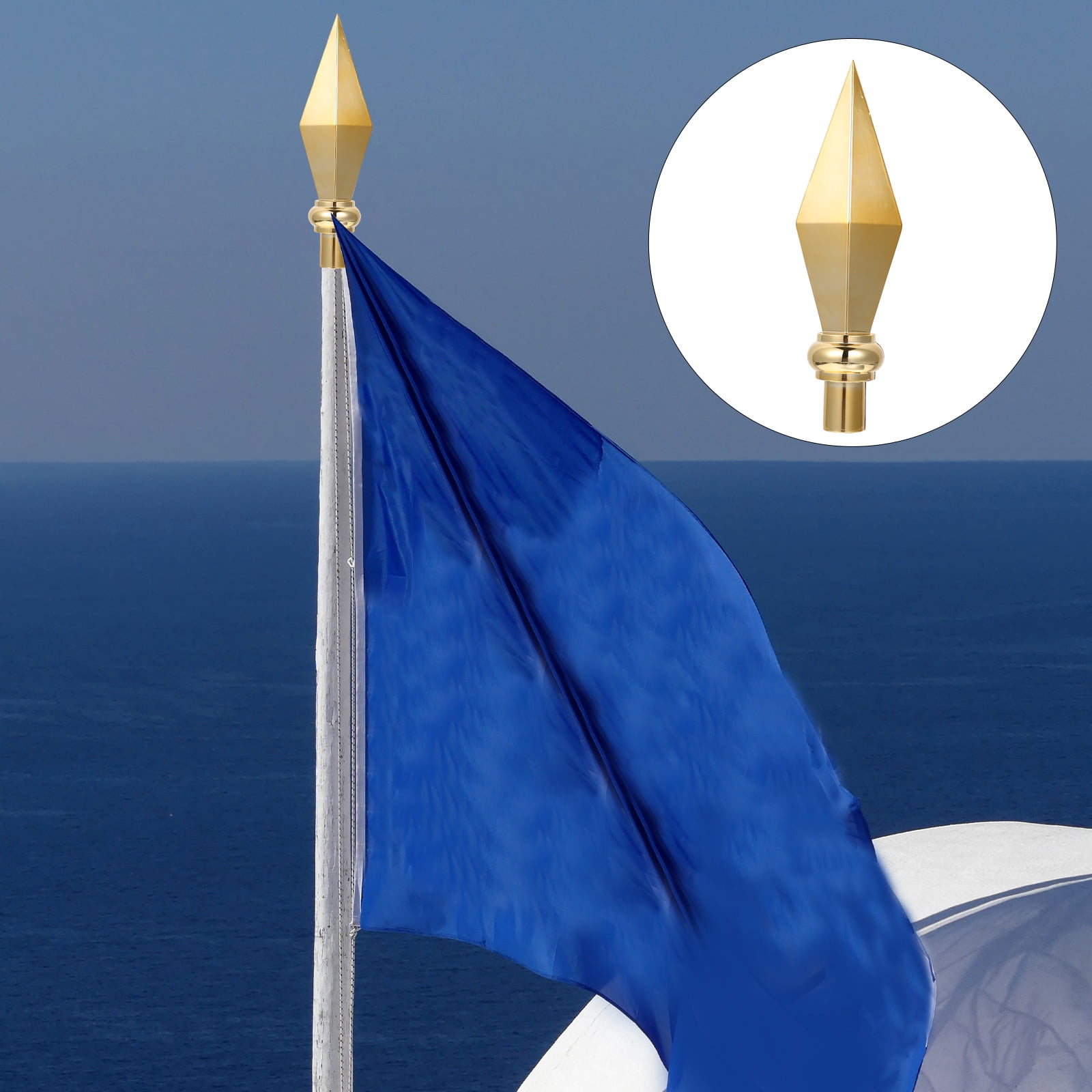 HOMEMAXS Outdoor Flags Aluminum Pole Stand Head Flagpole Topper ...