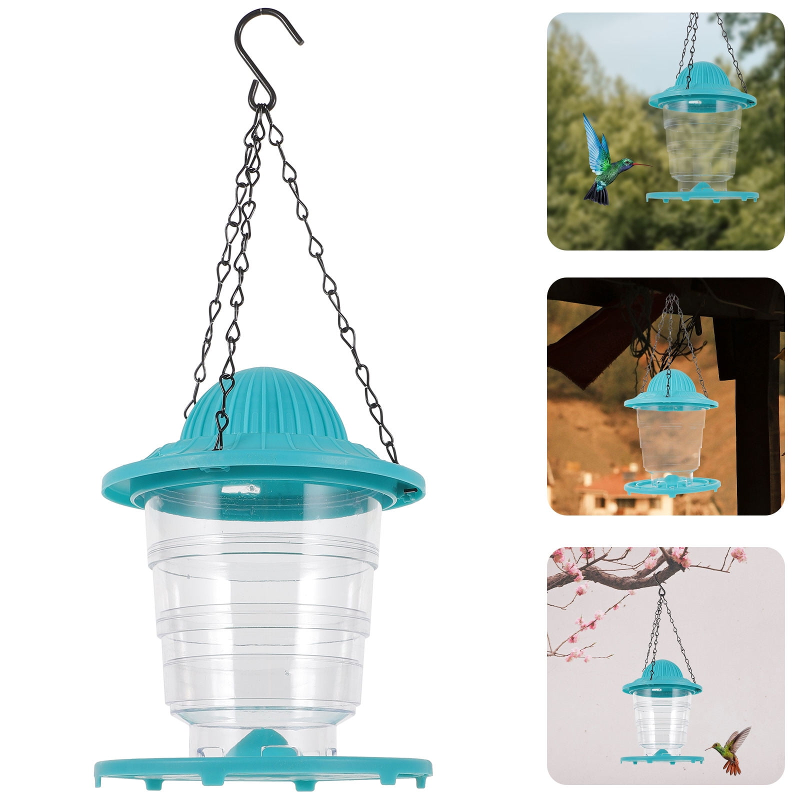 HOMEMAXS Outdoor Garden Hanging Plastic Parrot Feeder Wild Bird Feeder ...