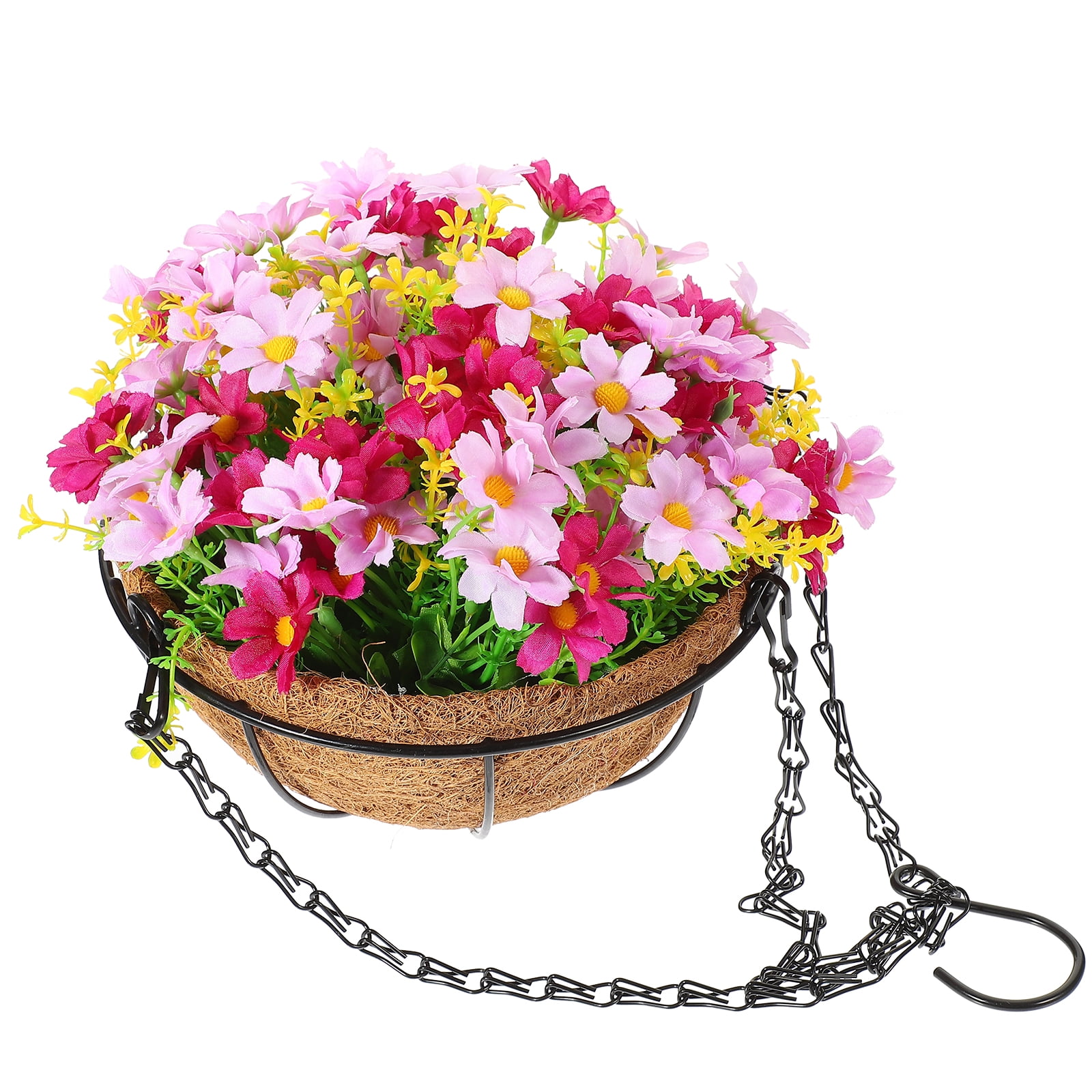 HOMEMAXS Outdoor Hanging Basket Artificial Baskets With Flowers Planter ...