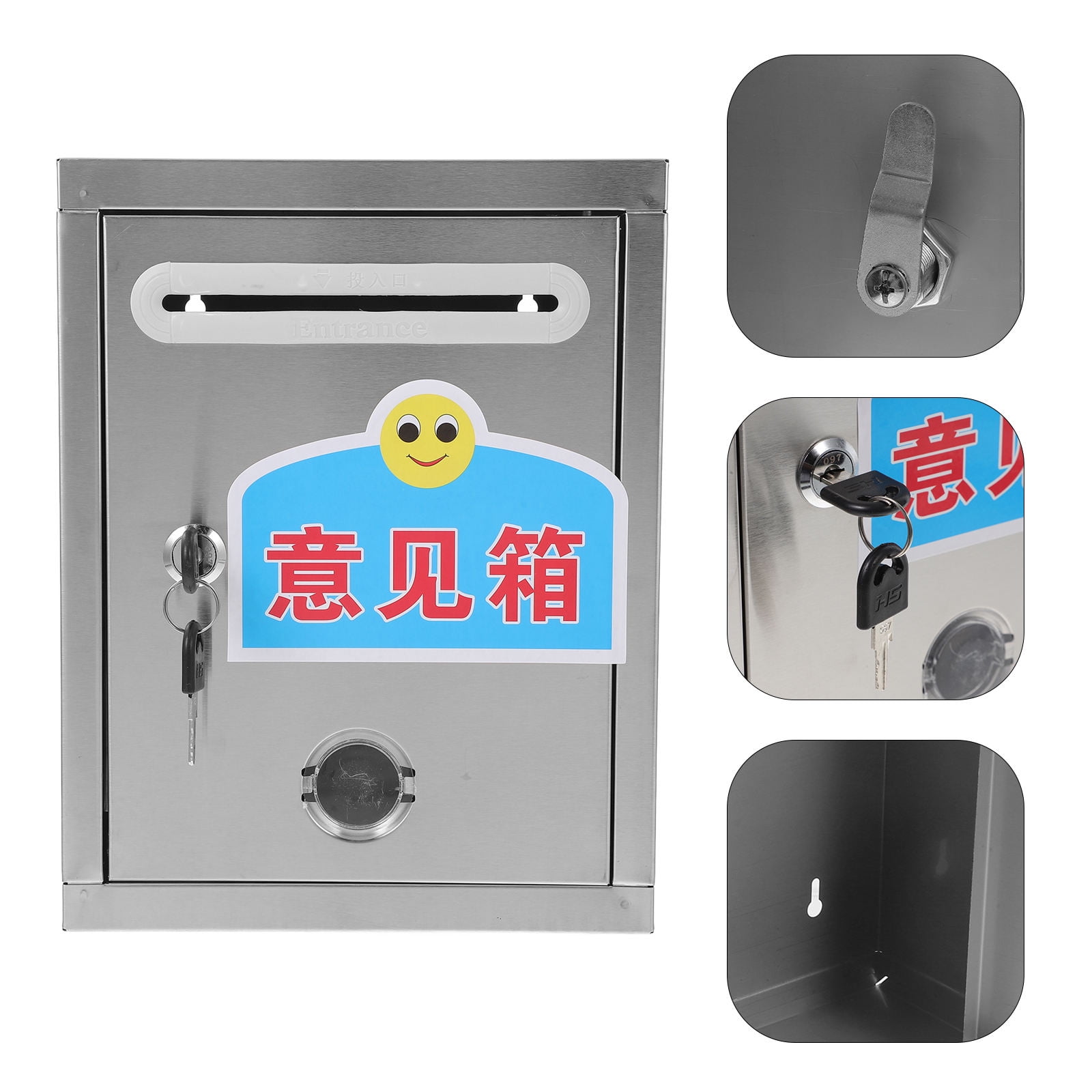 HOMEMAXS Outdoor Metal Locking Mailbox Wall Mounted Locking Mailbox ...