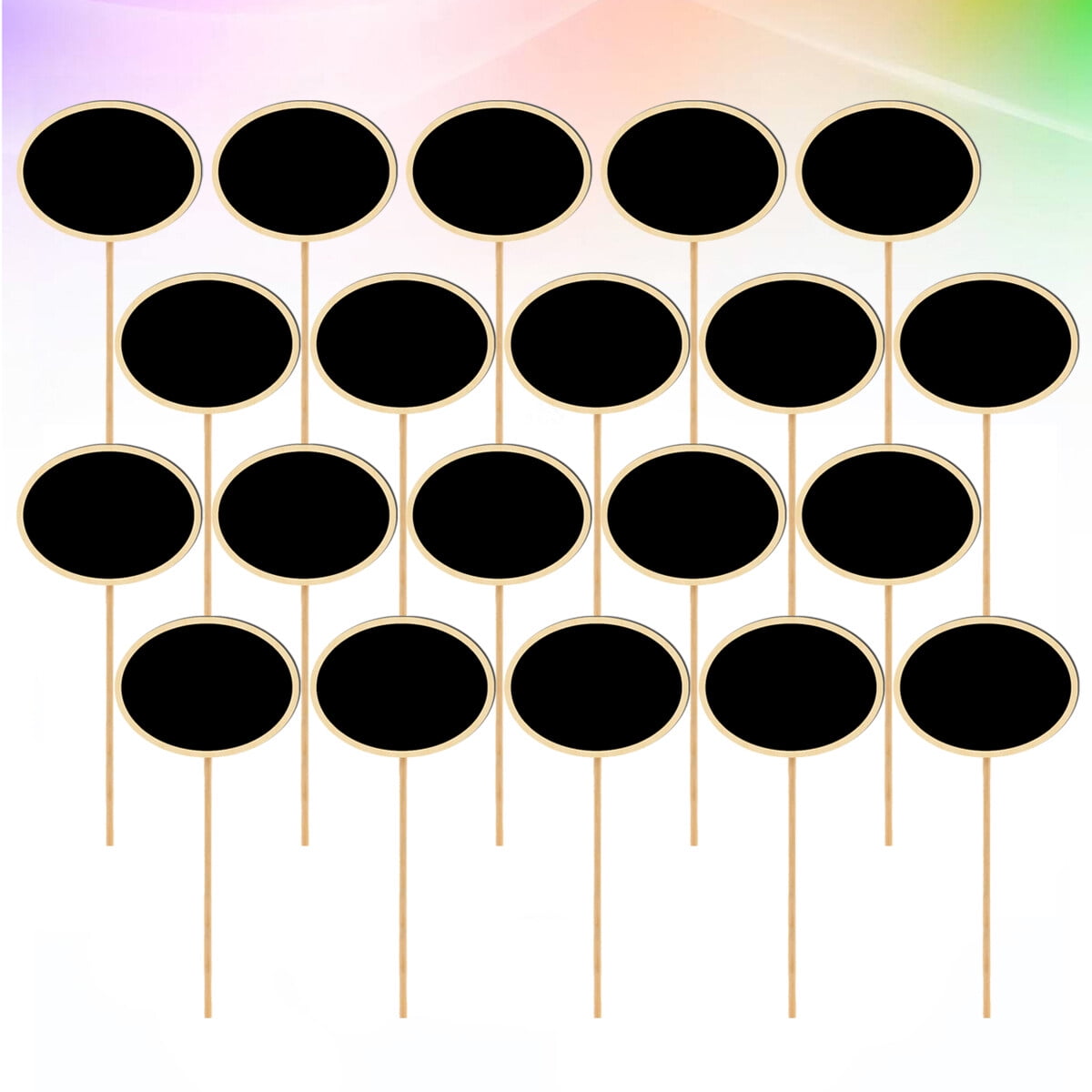 HOMEMAXS Oval Shaped Mini Blackboard Toppers for Garden Decor with Wood ...