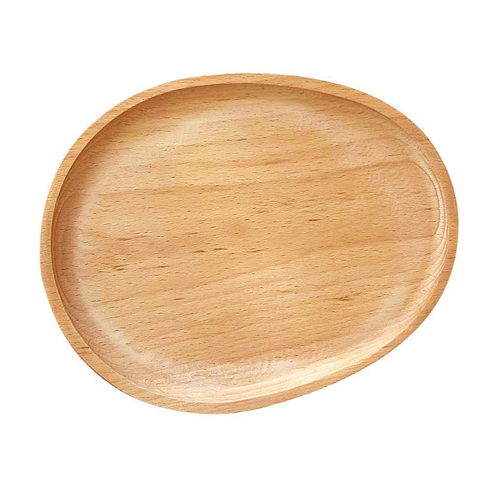 HOMEMAXS Oval Wooden Serving Tray for Storing Light Brown Small Serving ...