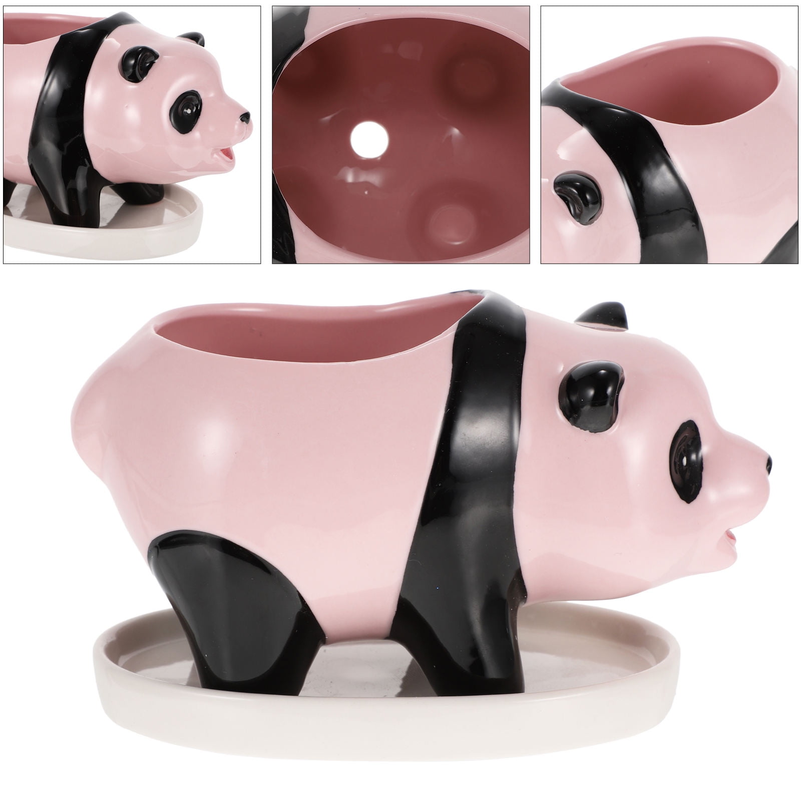 HOMEMAXS Panda Ceramic Flower Pot Indoor House Plant Pots Decoration ...