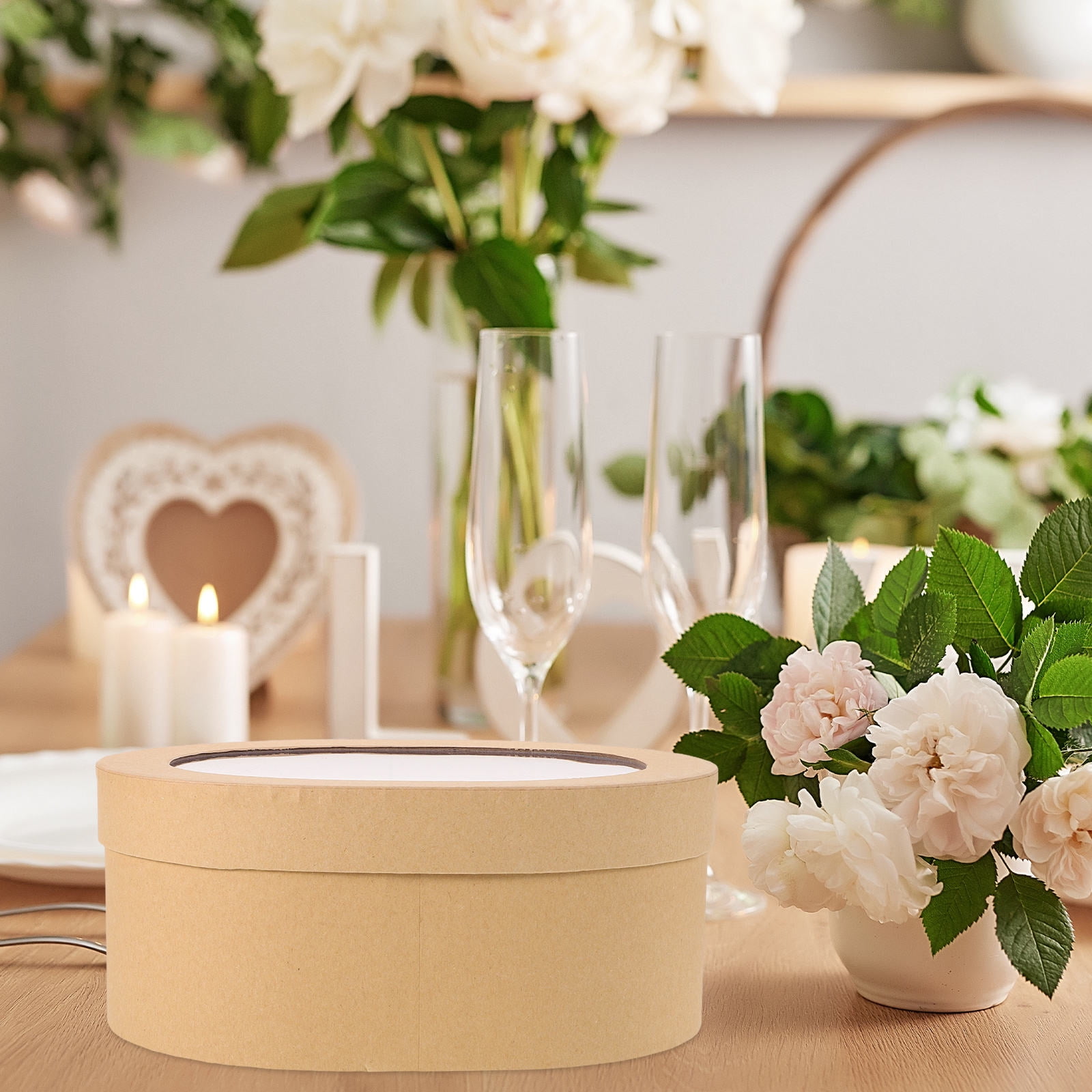 HOMEMAXS Paper Oval Packing Box Clear Window Baking Box For Wedding ...