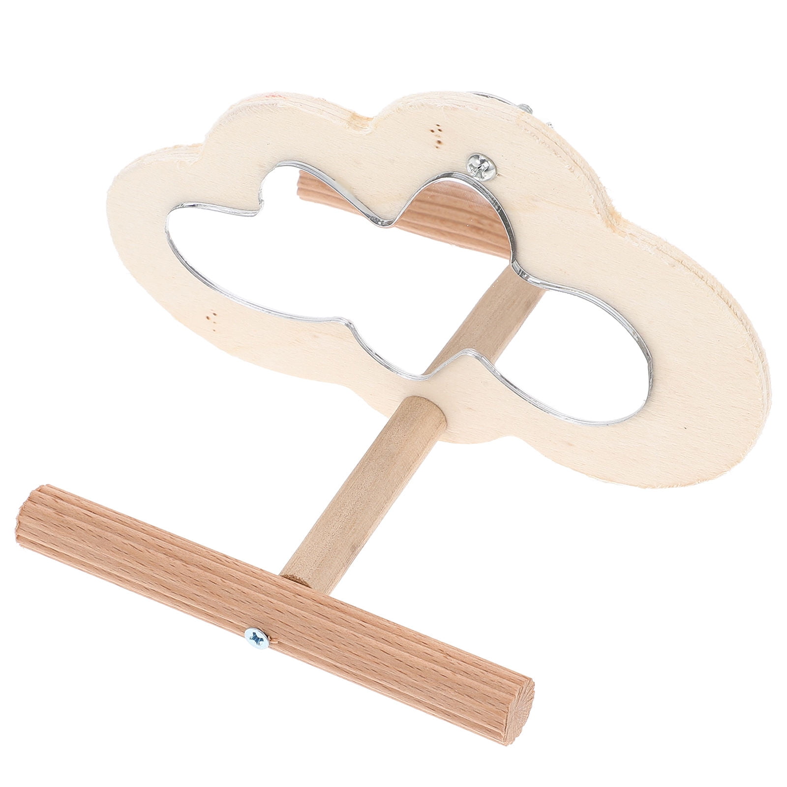 HOMEMAXS Wooden Bird Perch Stand with Mirror for Pet Use Promotes ...