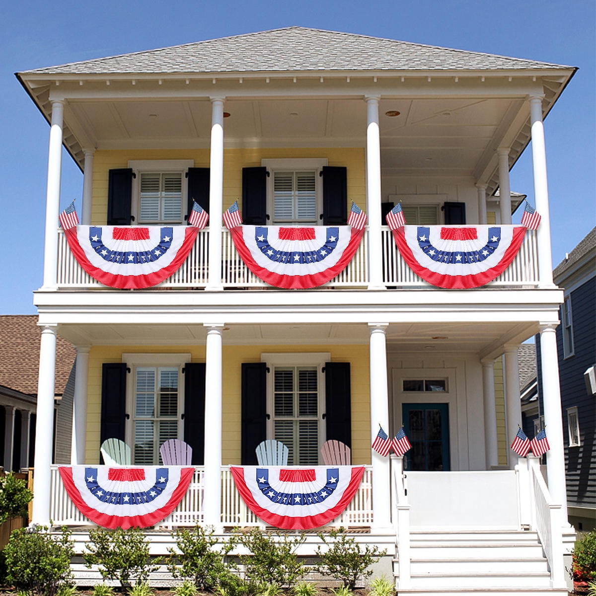 HOMEMAXS Patriotic Fabric Bunting Presidents Day Decorations - Walmart.com