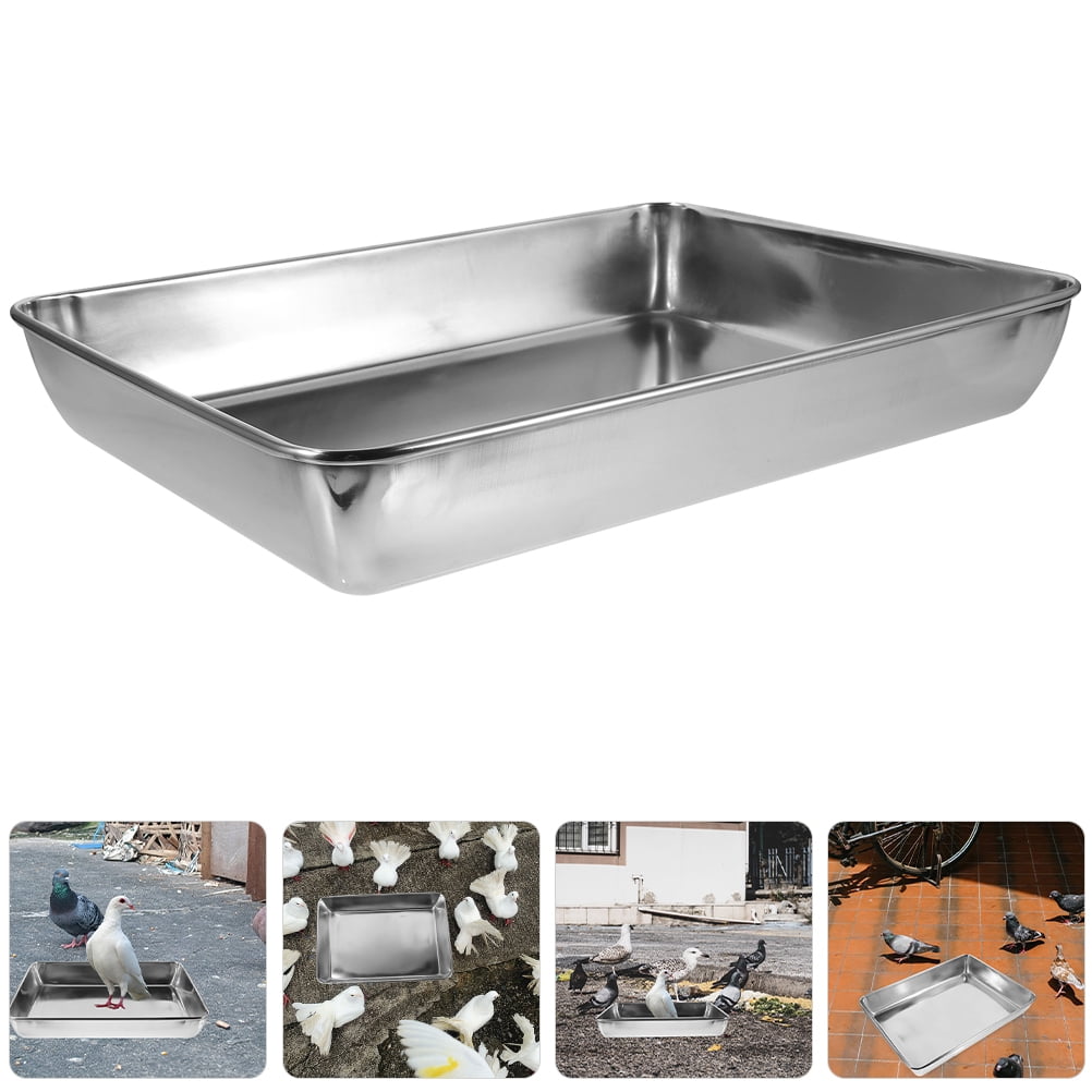 HOMEMAXS Pigeon Bathing Tub Multifunctional Pigeon Bath Tub Stainless ...