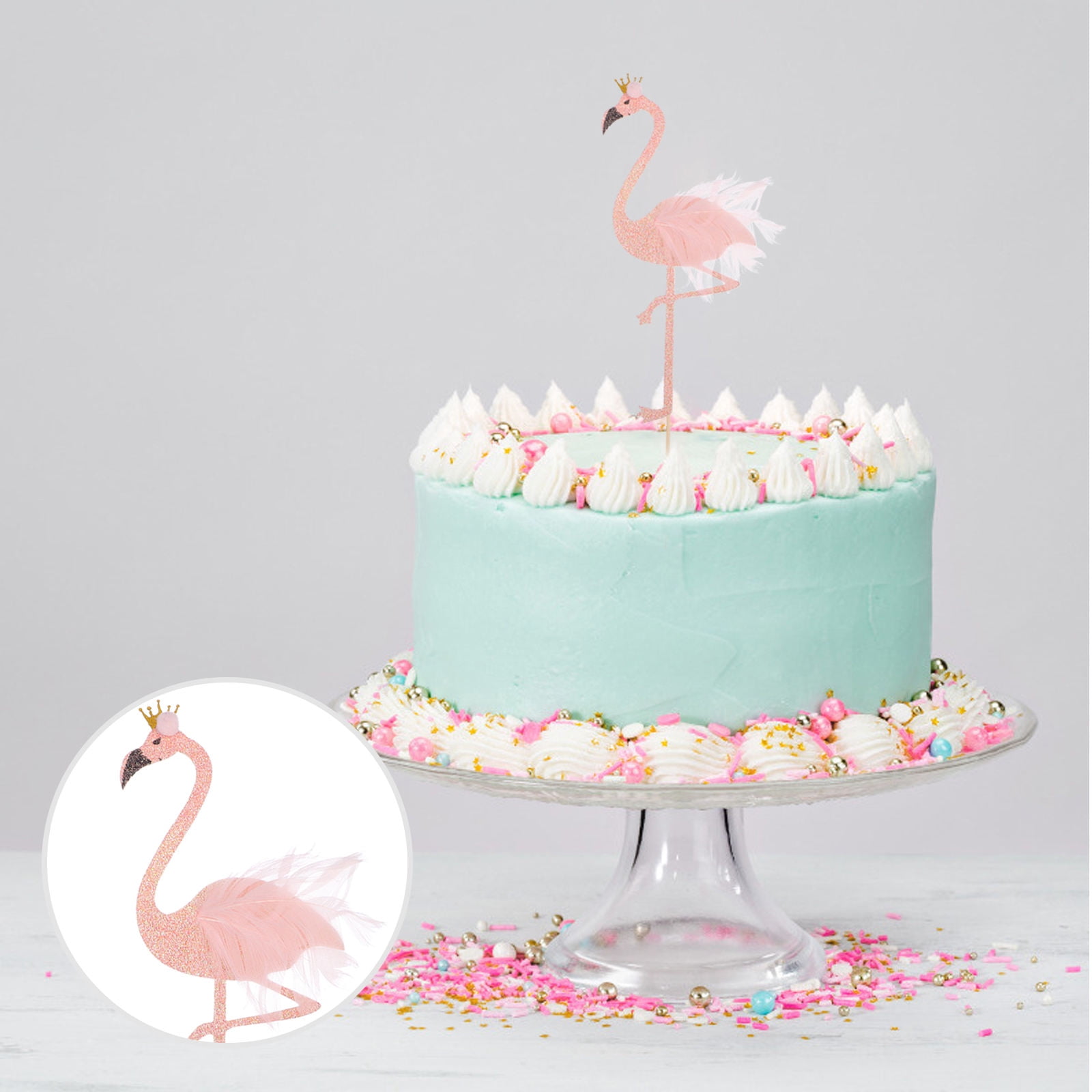 Minkissy Tropical Party Cake Toppers Flamingo Shape Pink 8Pcs - Walmart.com