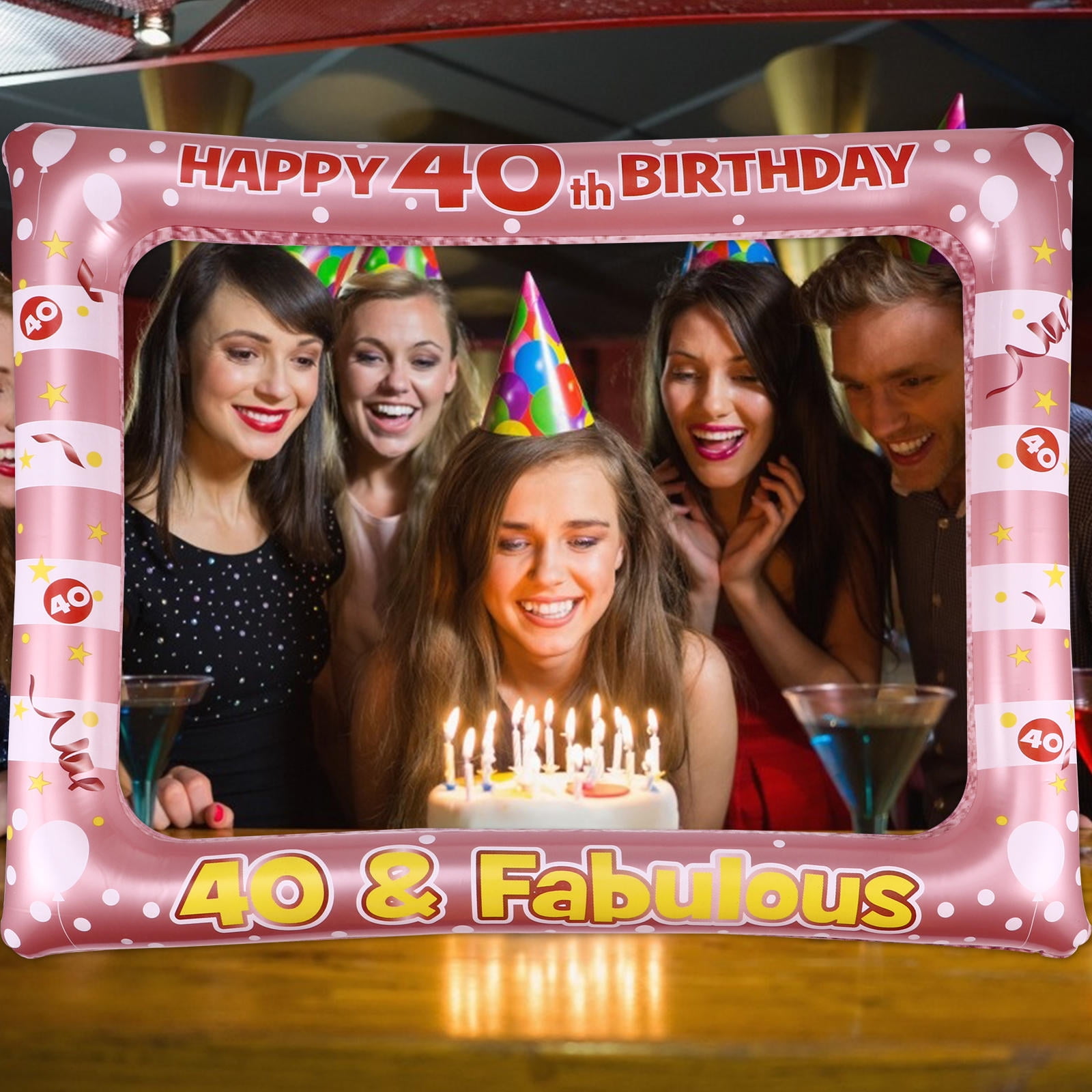 HOMEMAXS Pink Inflatable Photo Booth Frame for Birthday Made of Plastic ...