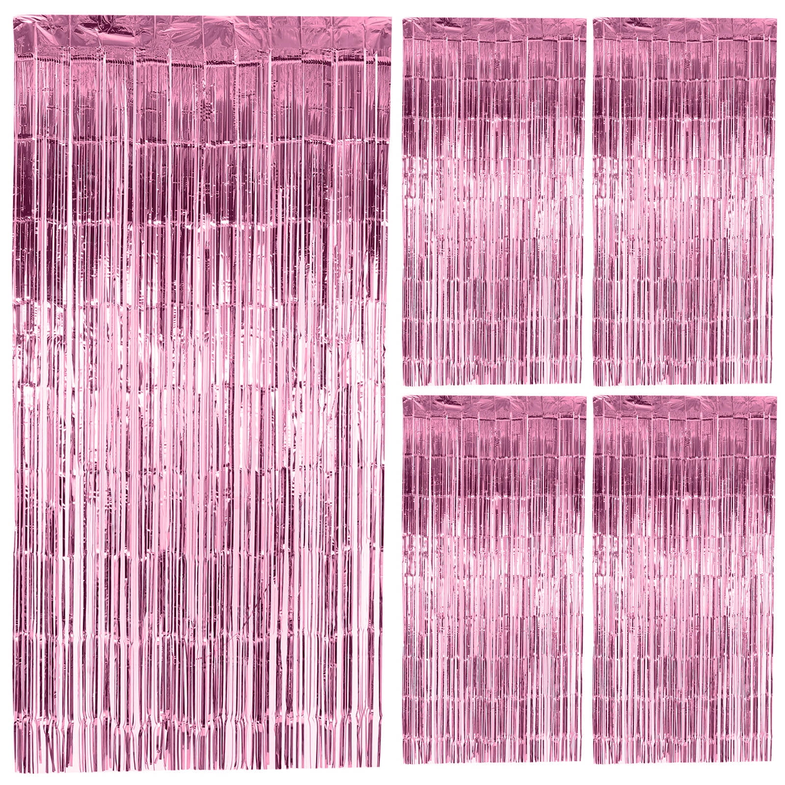 Pink Plastic Fringe Curtain Backdrop for Party Decorations Ideal for ...