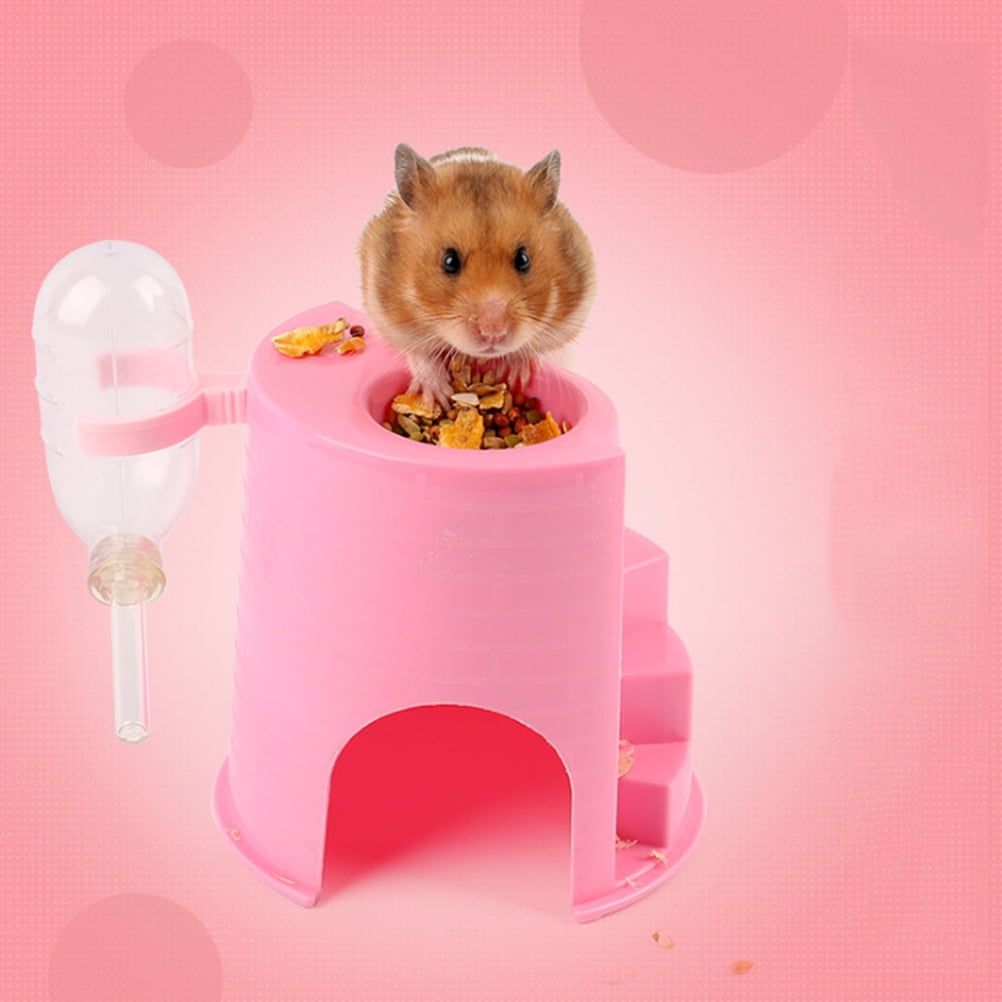 HOMEMAXS Pink Plastic Hamster House with Spiral Stair for Playing ...