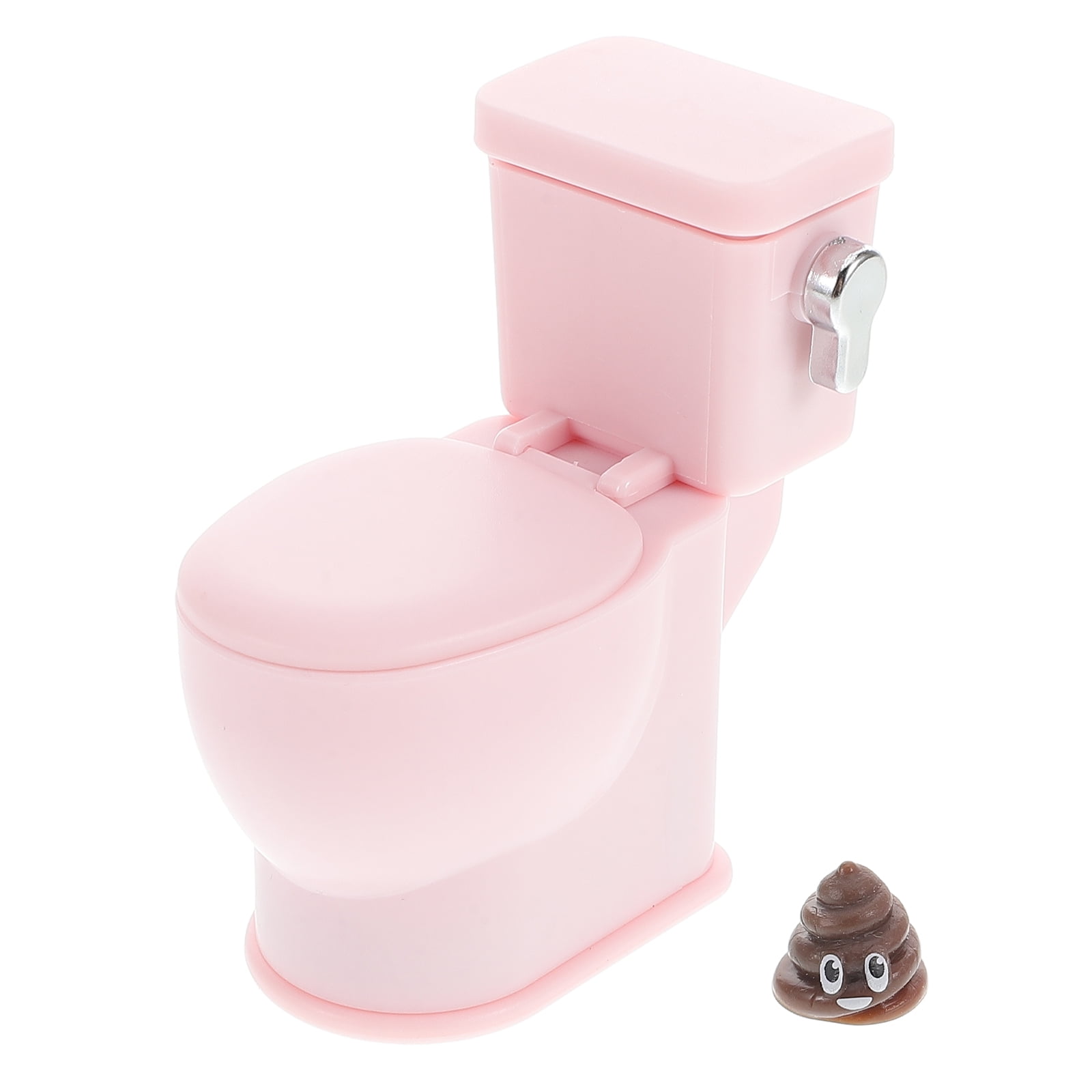 HOMEMAXS Pink Plastic Realistic Miniature Toilet for Dollhouse with ...