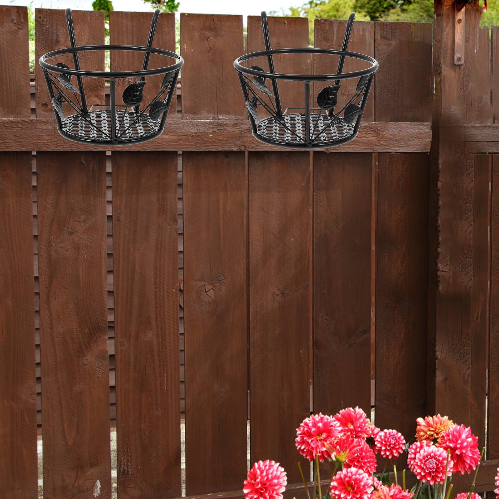 HOMEMAXS Plant Stands with Durable Hooks for Balcony Railing Storage 2 ...