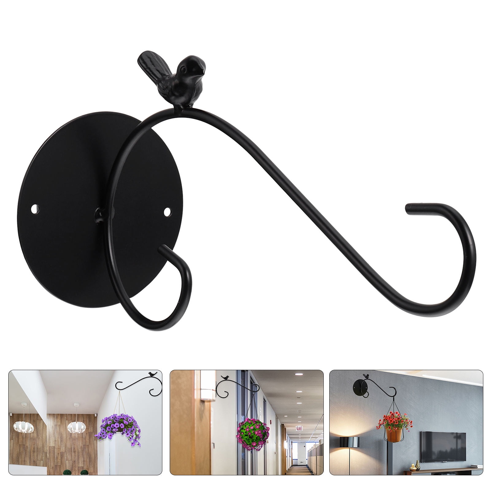 HOMEMAXS Planter Hanging Bracket Wrought Iron Flower Stand Hook Wall ...