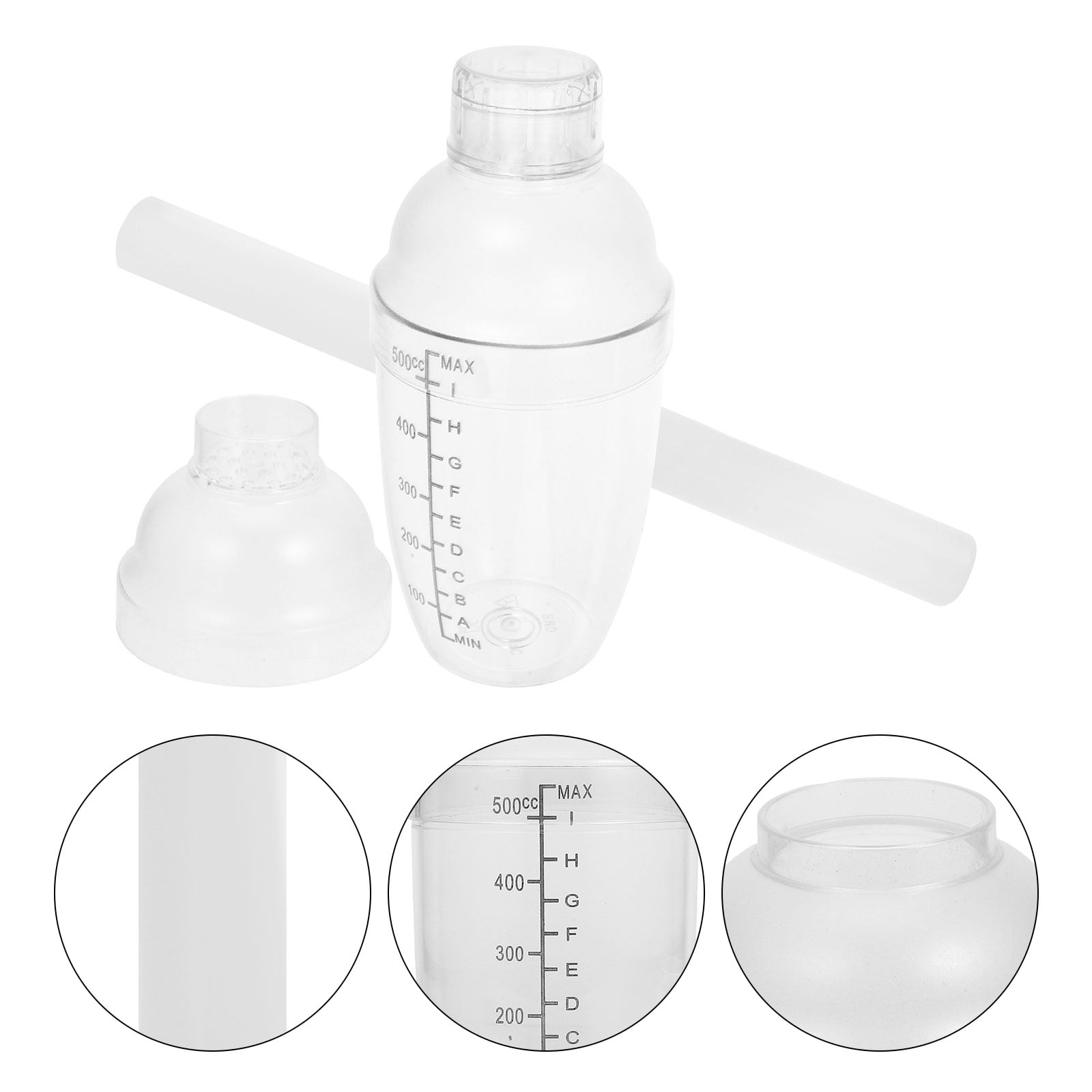 HOMEMAXS Plastic Cocktail Shaker with Measurements Muddler Lemon Tea ...