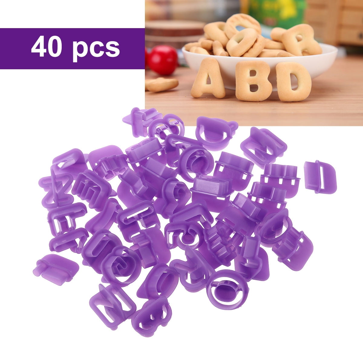 HOMEMAXS Plastic Cookie Cutters Mold with Alphabet and Numbers for Kids ...