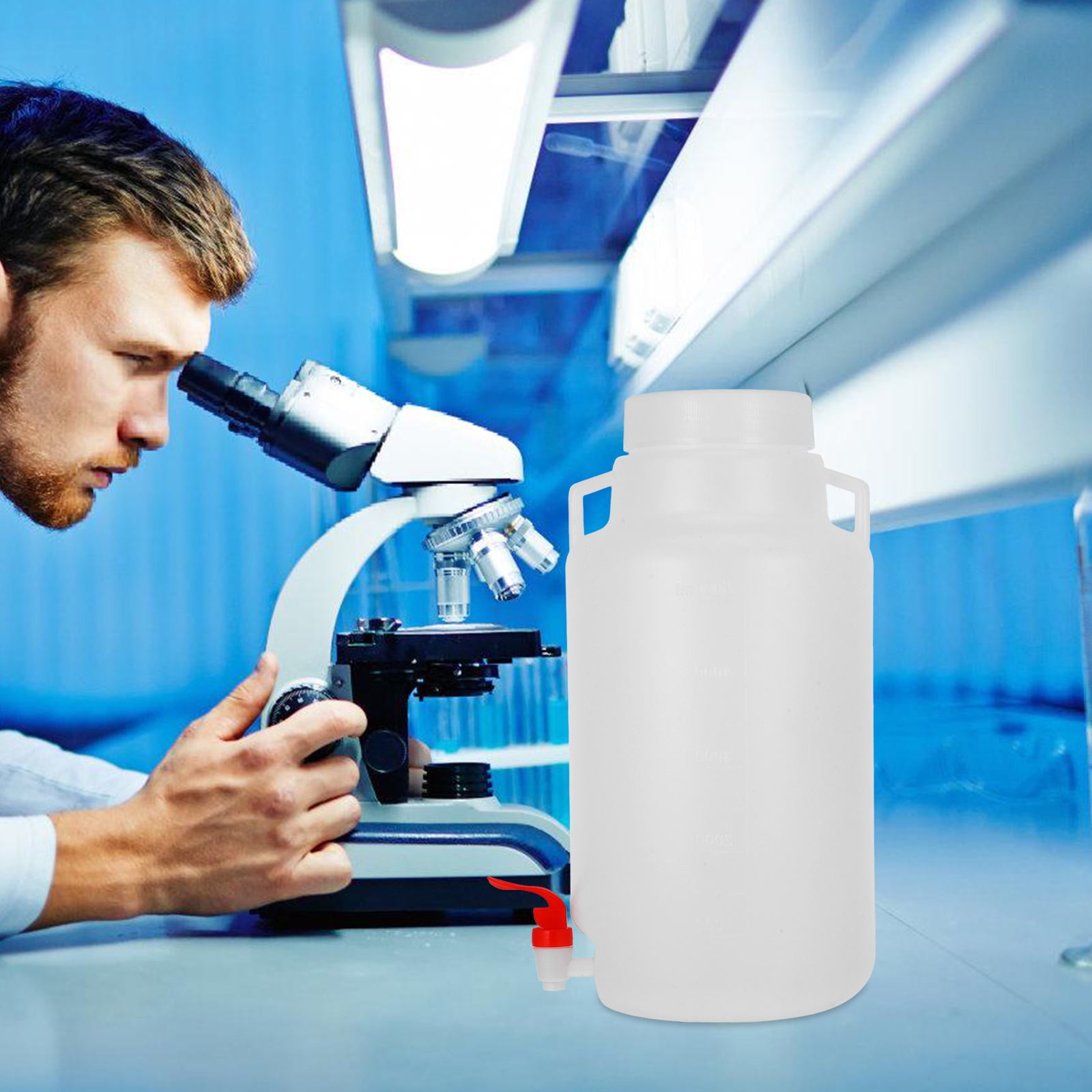 HOMEMAXS Plastic Dispensing Bottle Spigot Bottle Laboratory Reagent ...