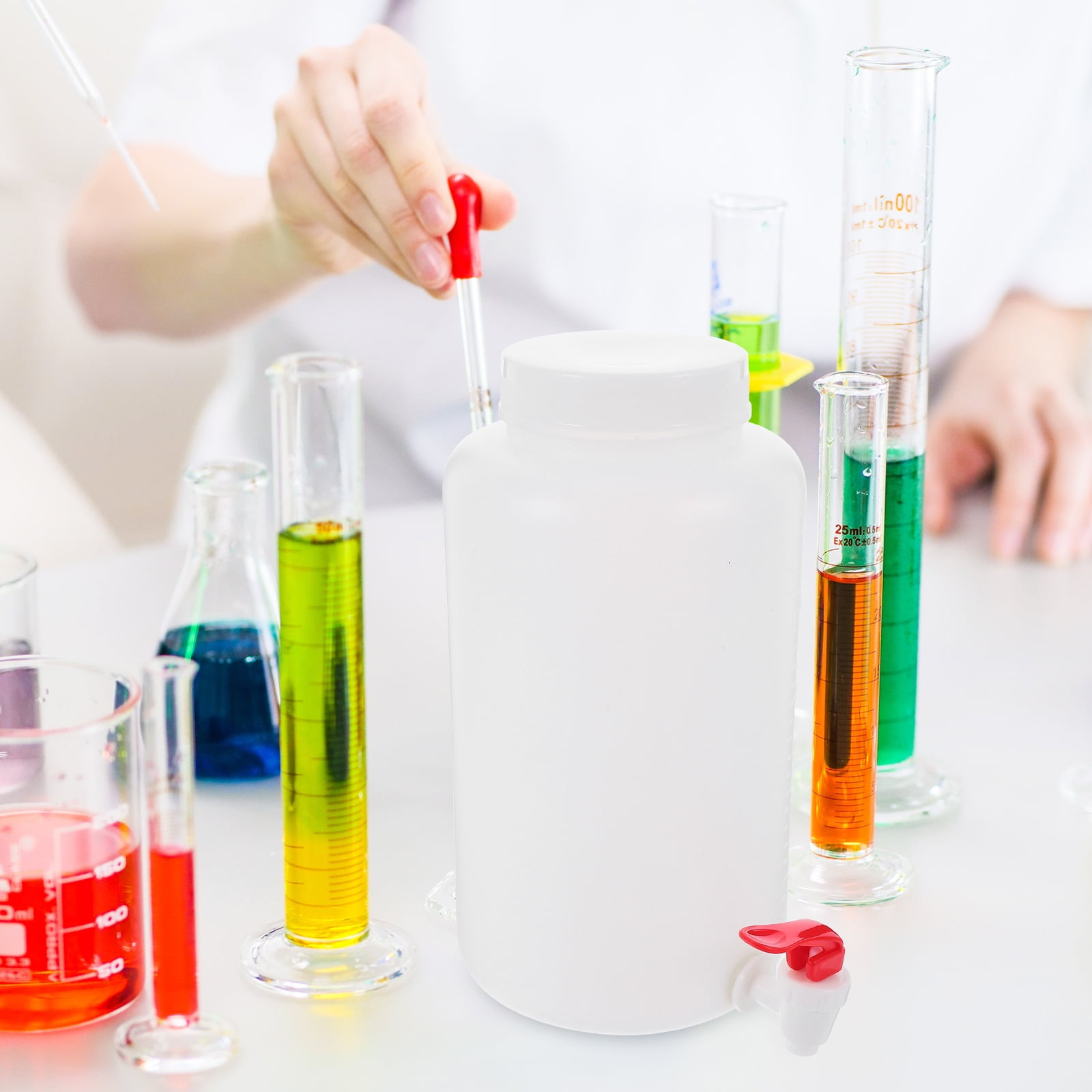 HOMEMAXS Plastic Dispensing Bottle Spigot Bottle Laboratory Reagent ...