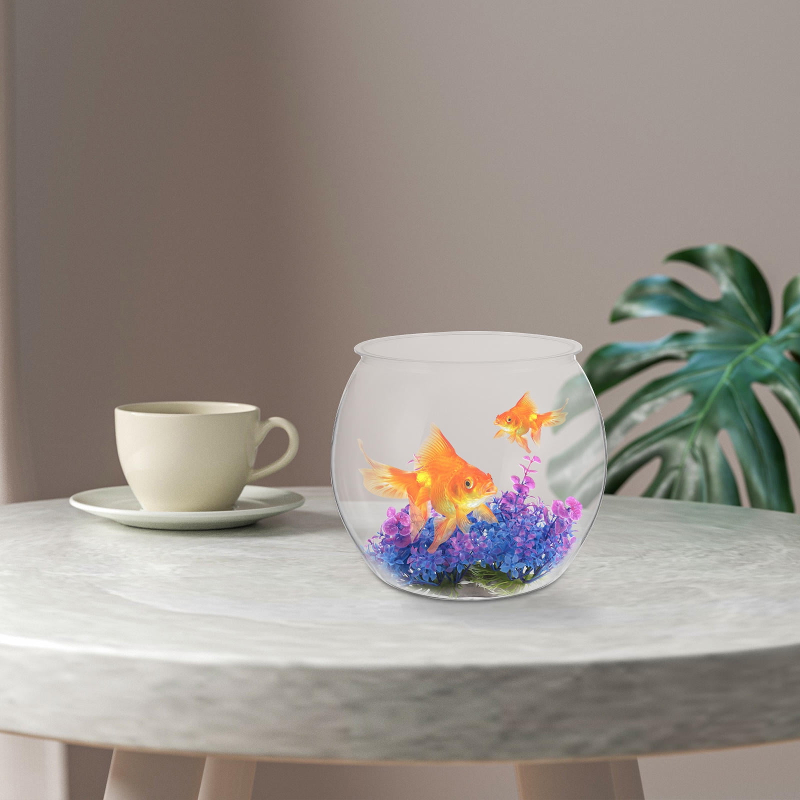 HOMEMAXS Plastic Fish Bowl, Mini Fish Tank, Small Aquarium Goldfish ...