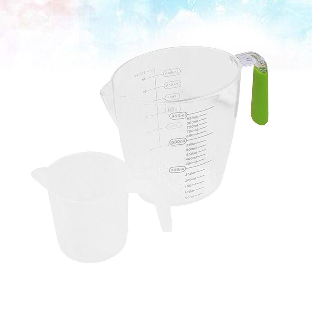 HOMEMAXS White Plastic Measuring Cup with Spout and Scale Portable ...