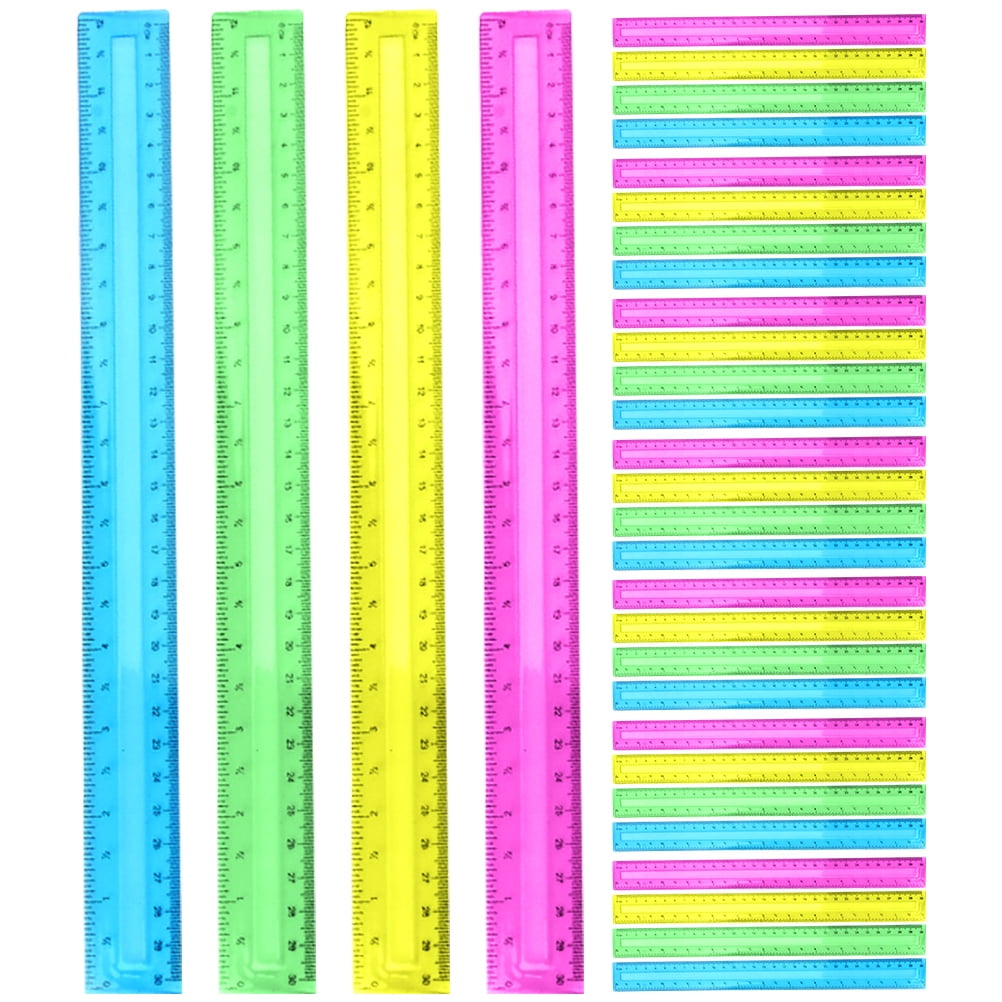 Plastic Measuring Ruler with Centimeter Inch Scales for Students and ...