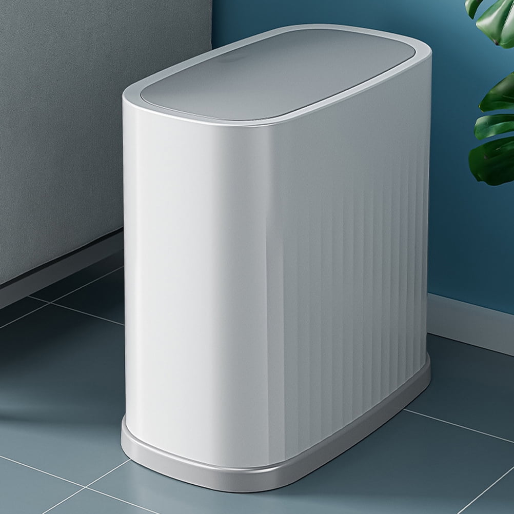 HOMEMAXS Plastic Narrow Kitchen Trash Can Press Type Waste Bin Dustbin ...