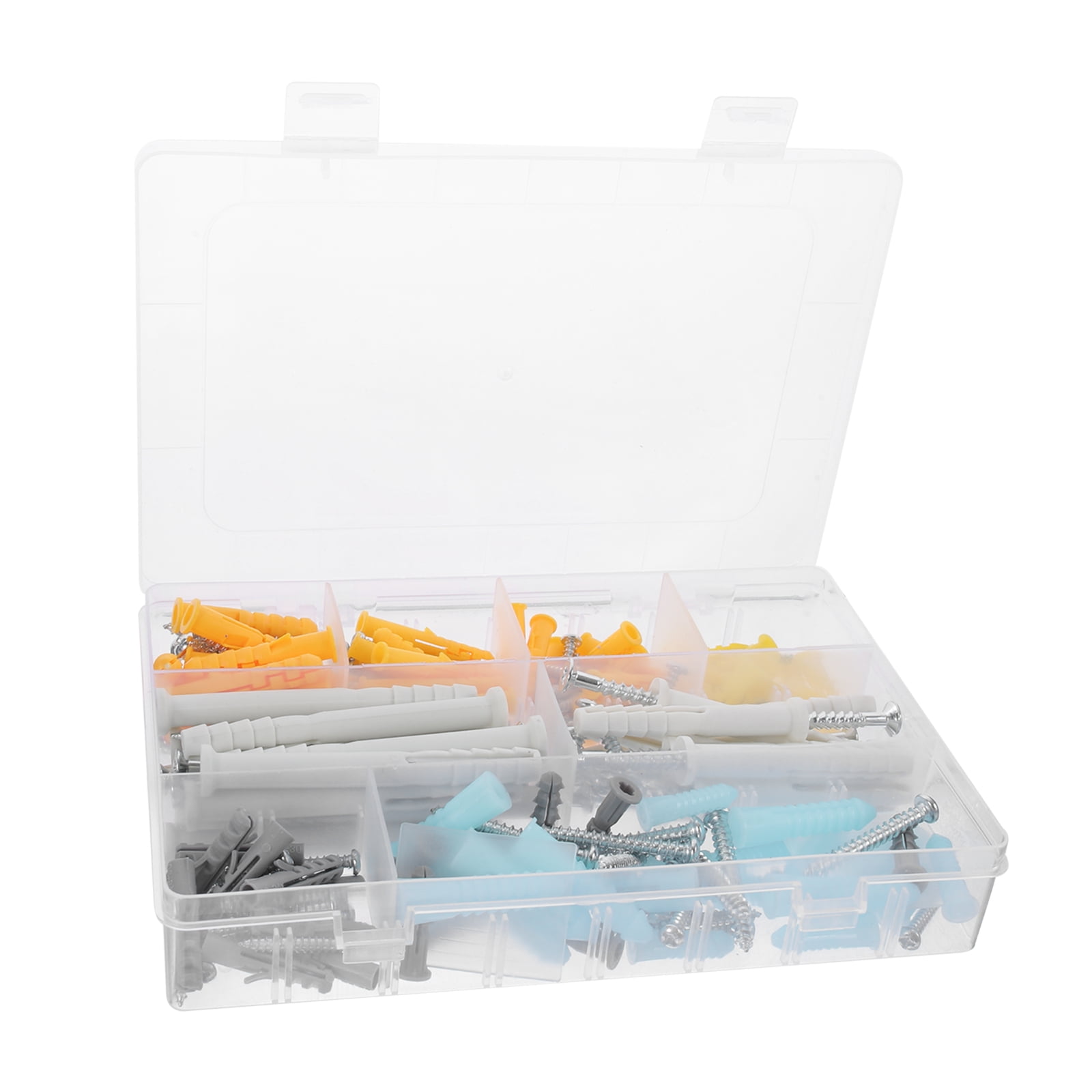 HOMEMAXS Plastic Rubber Plugs Bolts in Box 200pcs Dry Ground Anchor ...