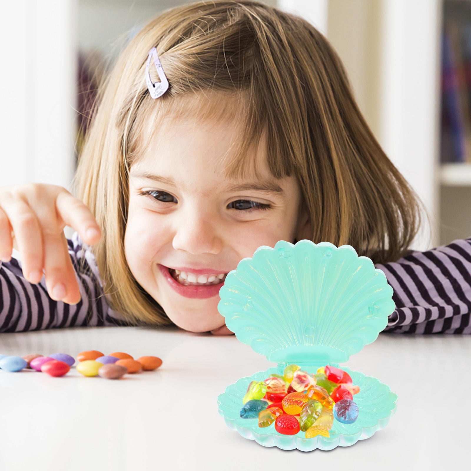 HOMEMAXS Plastic Seashell Boxes for Storage and Decoration Green PP ...