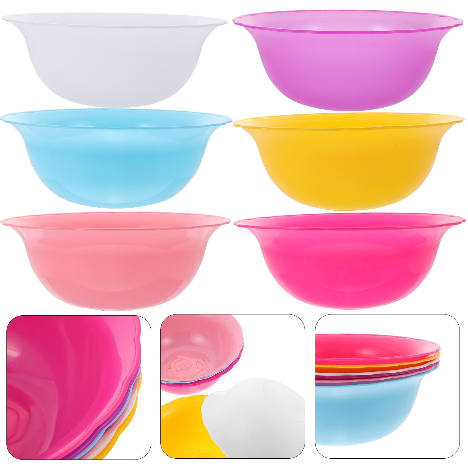 HOMEMAXS Plastic Wash Basin Set of 6 Pieces in Assorted Colors for Home ...