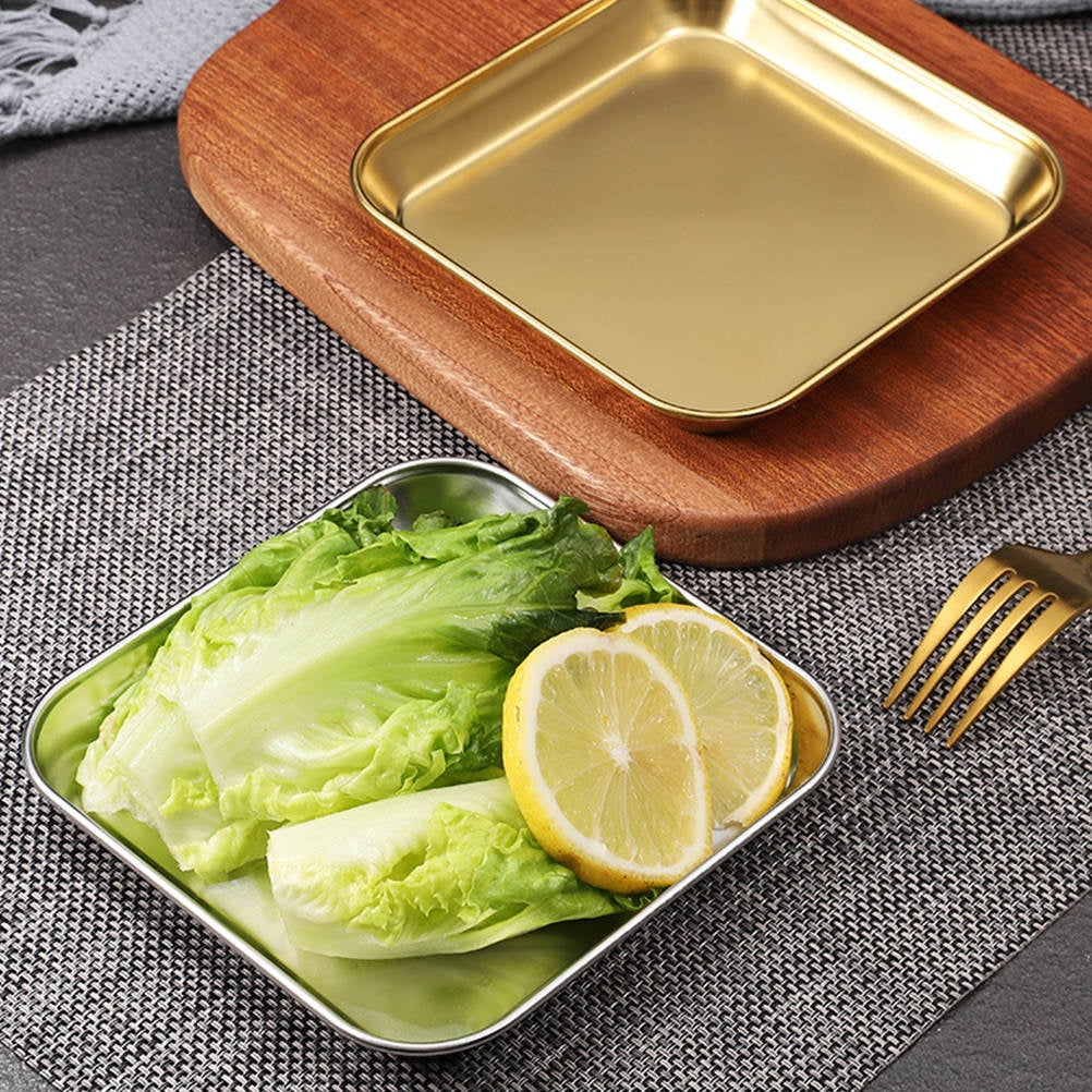 HOMEMAXS Stainless Steel Food Plate for Home Use and Easy to Clean ...