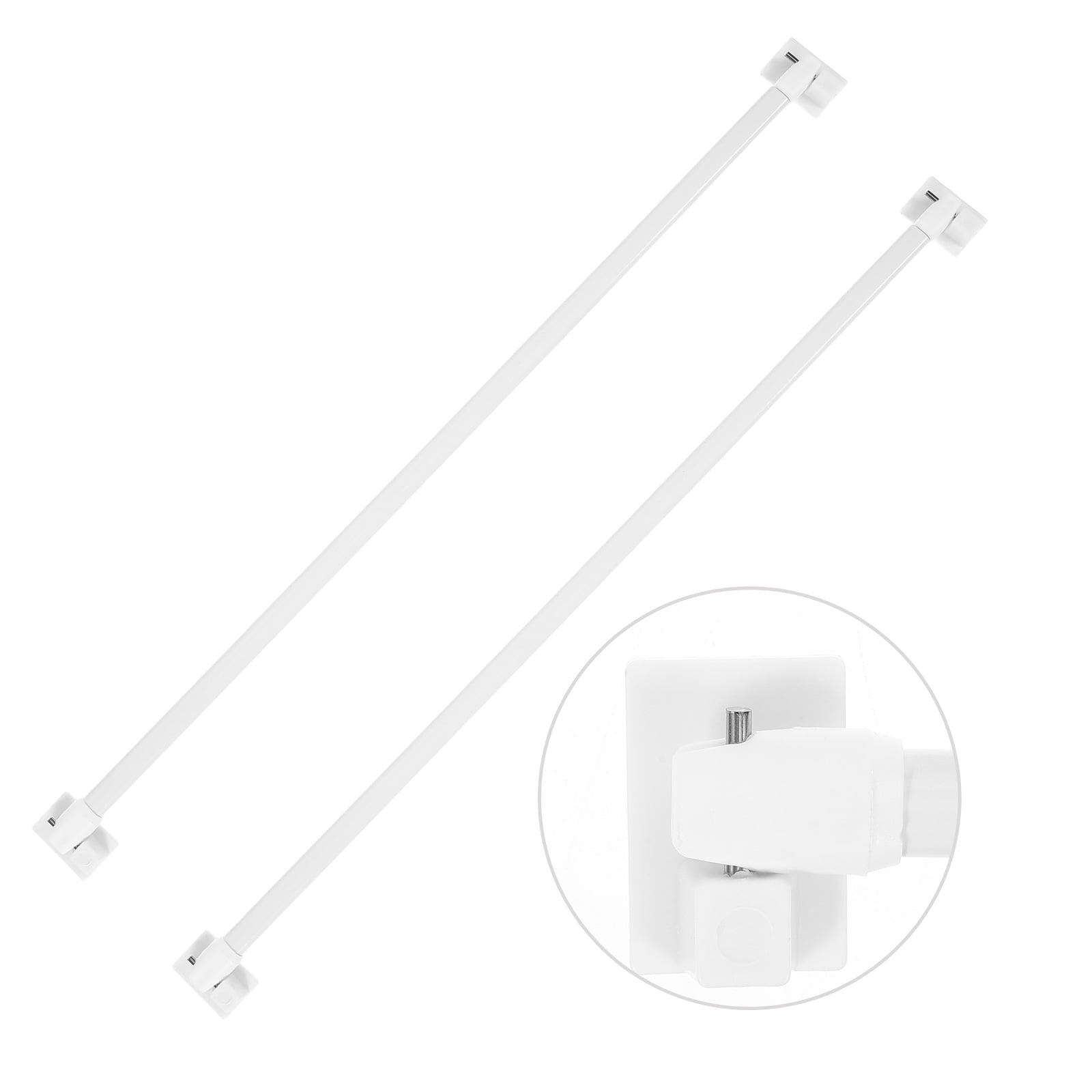 RUNROTOO Kitchen Curtain Rods Adhesive Curtain Tension Rod Plastic 1 ...