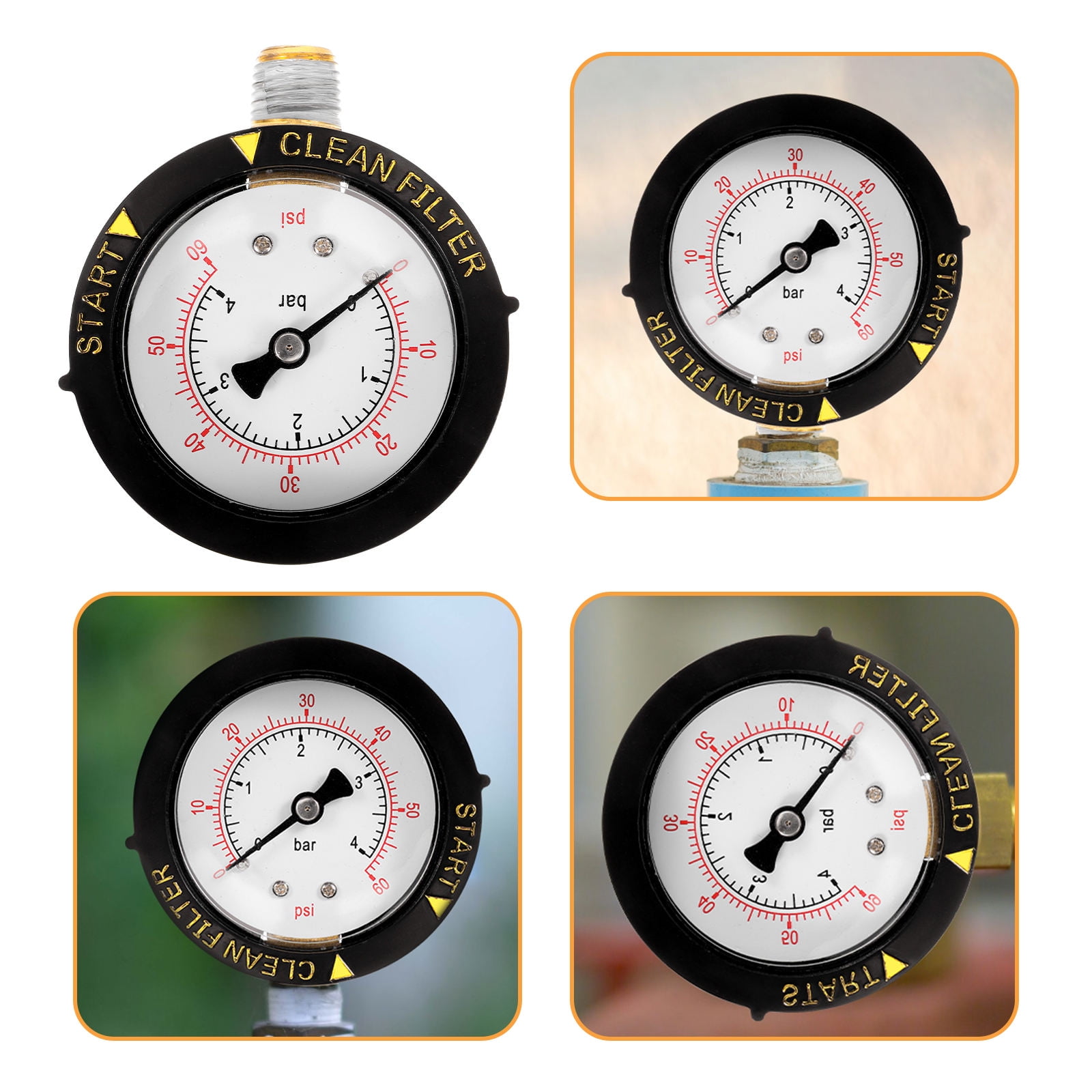 HOMEMAXS Pool Filter Pressure Gauge Aquarium Water Pressure Gauge Spa ...