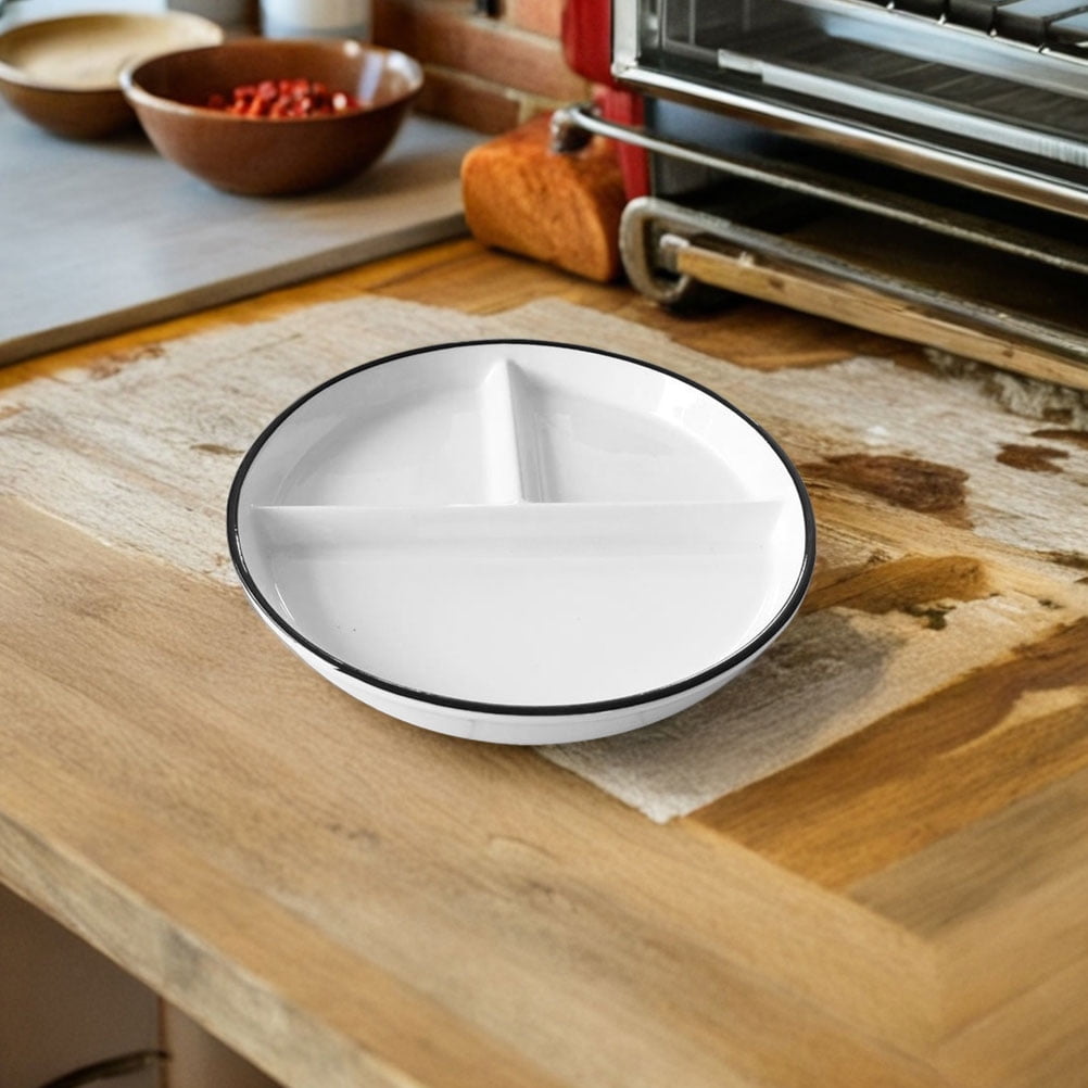 HOMEMAXS Porcelain Portion Control Plate Multi-Compartment Tray Divided ...