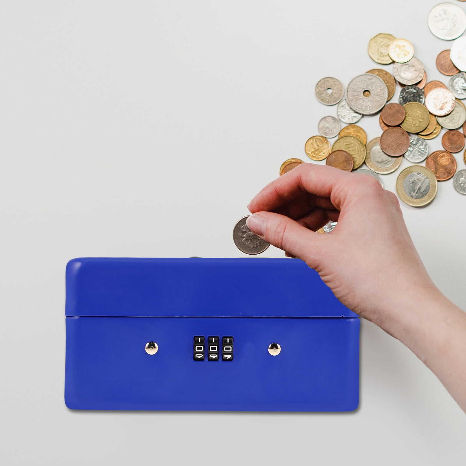 HOMEMAXS Portable Cash Box With Combination Lock 5.8 Inch Small Metal ...