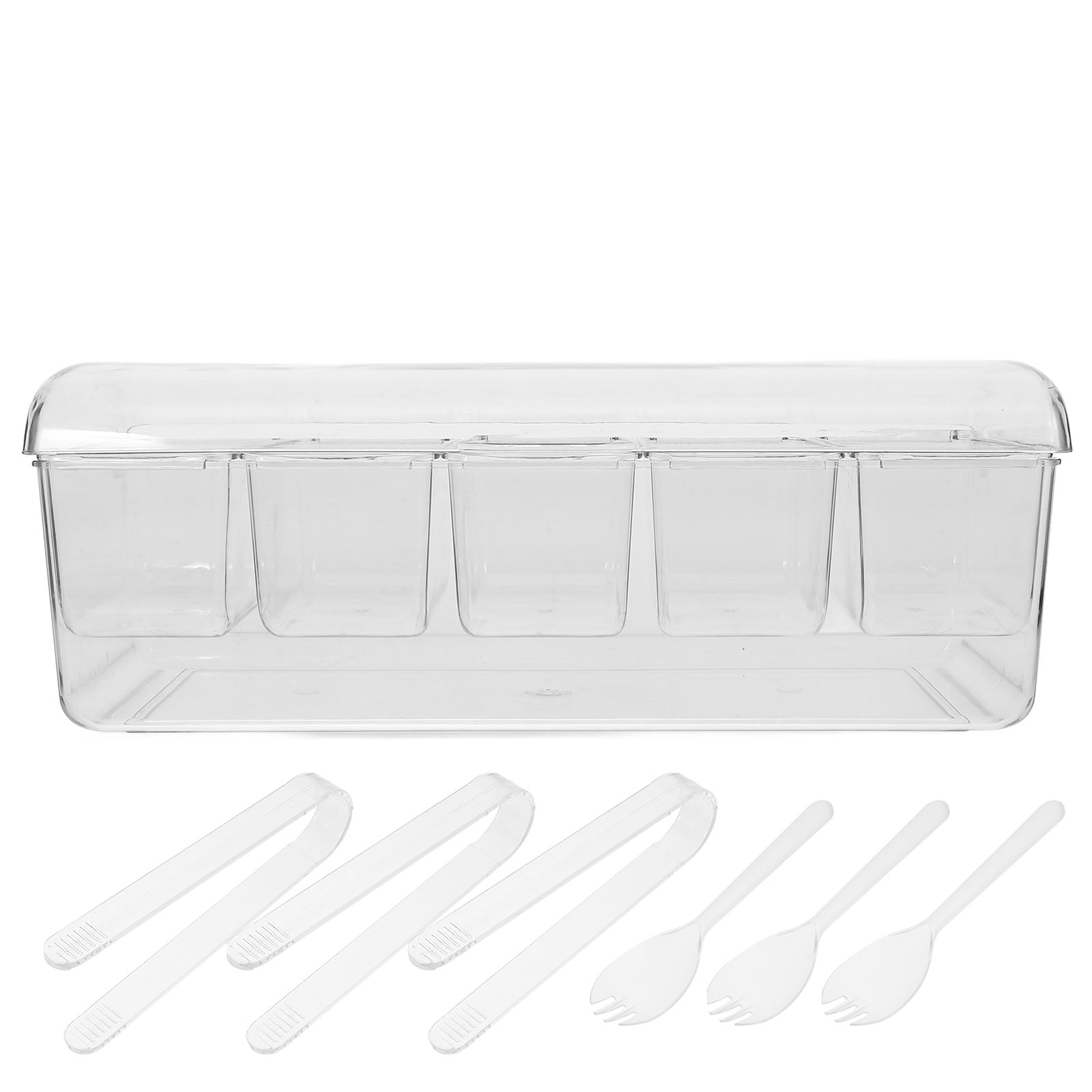 Portable Chilled Condiment Server Tray with Separate Compartments for ...