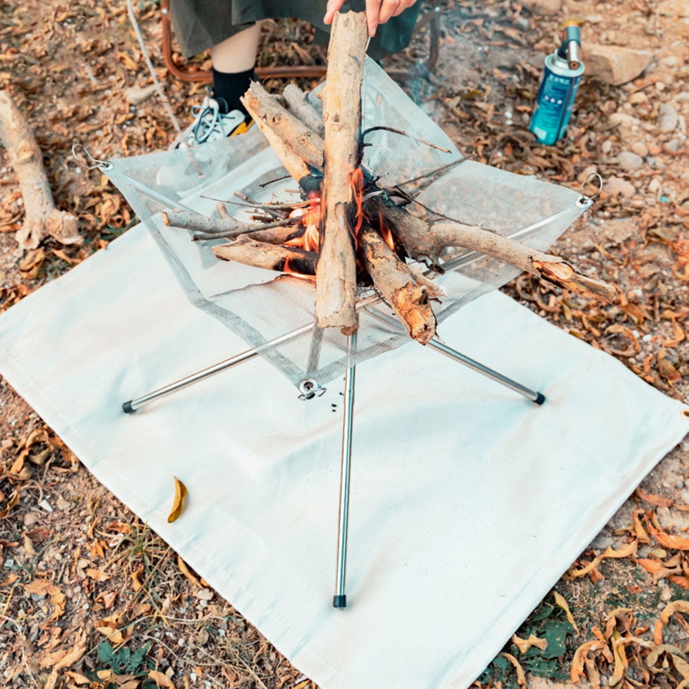 HOMEMAXS Portable Fireproof of Fiberglass for Camping Protects Floor ...