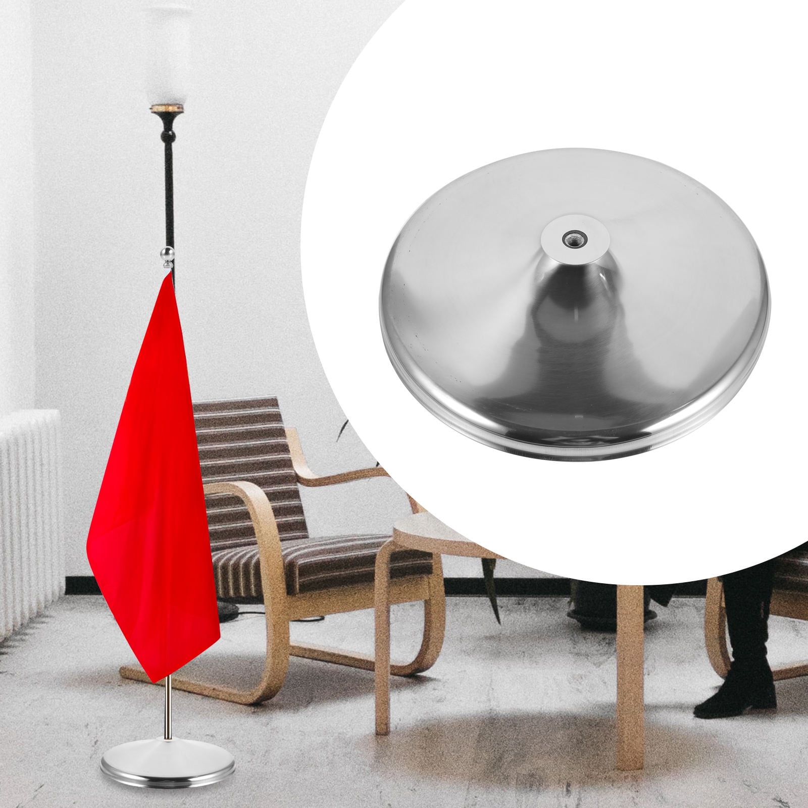 HOMEMAXS Portable Flagpole Stand for Home Silver Plastic Can Perfectly ...