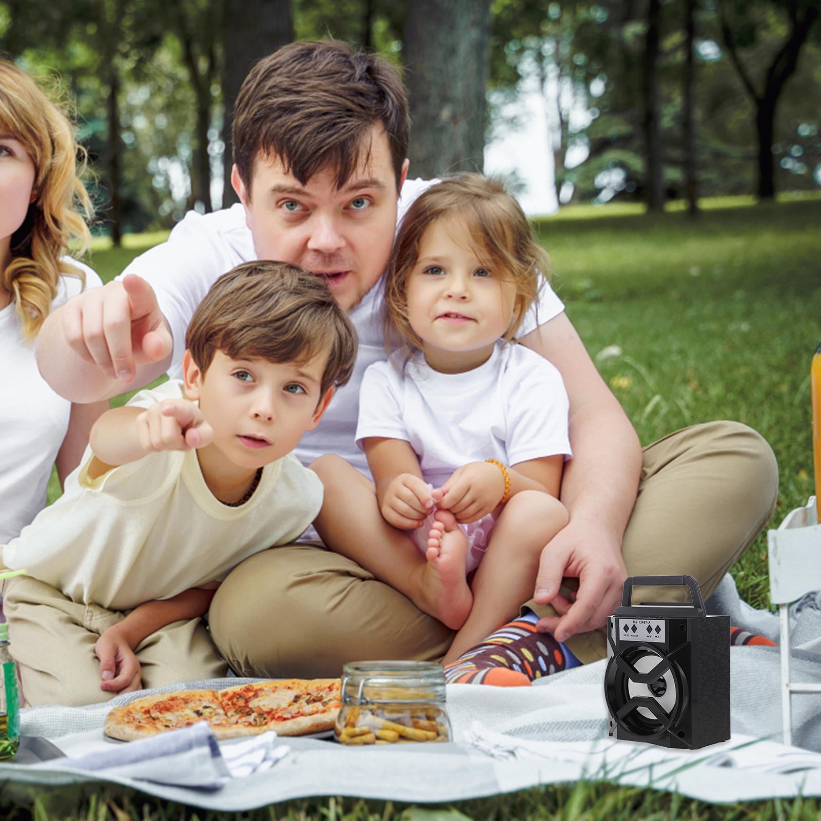 HOMEMAXS Portable Speakers with Colorful LED Lights for Music Listening ...