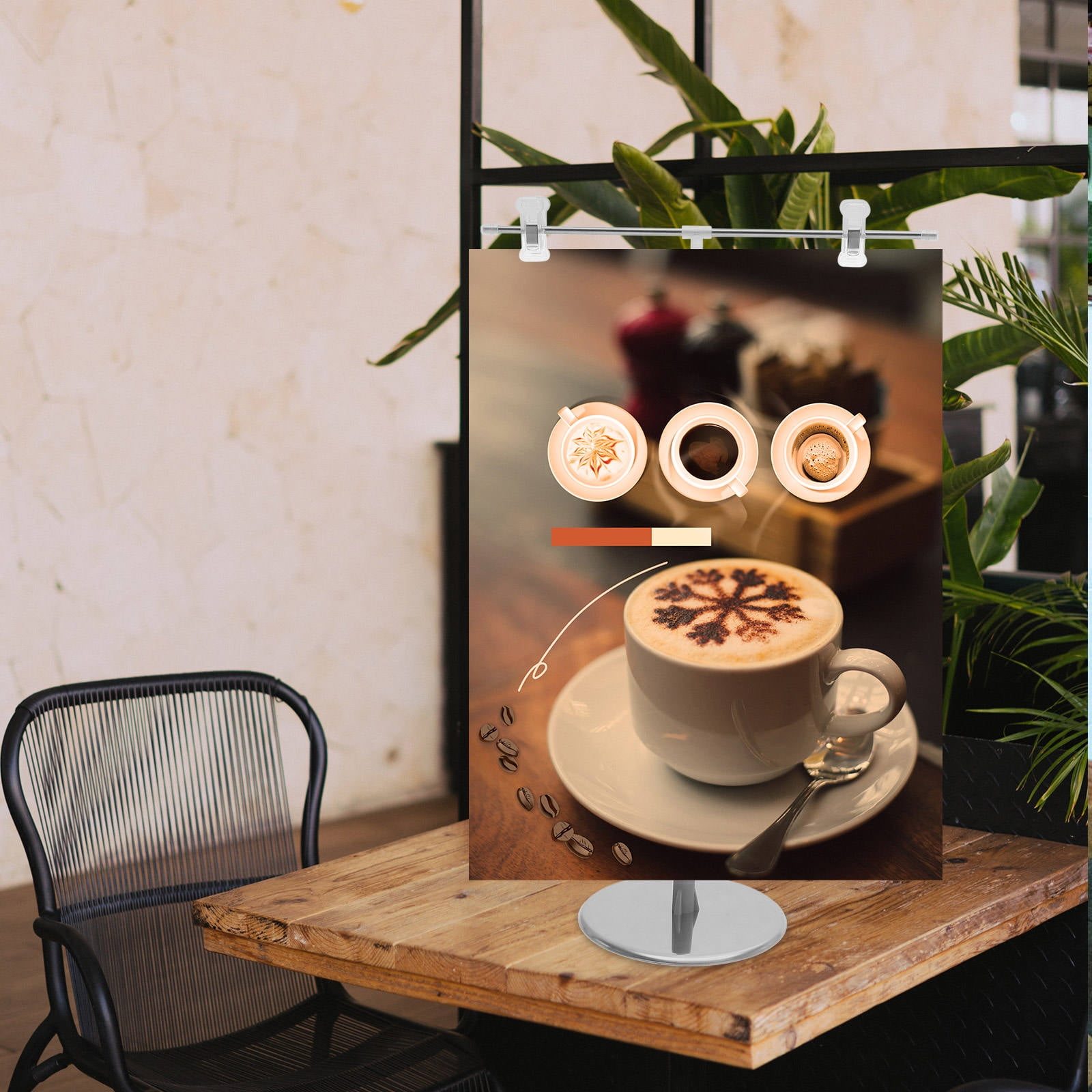 HOMEMAXS Poster Display Stand Stainless Steel T Shape Stand Adjustable ...