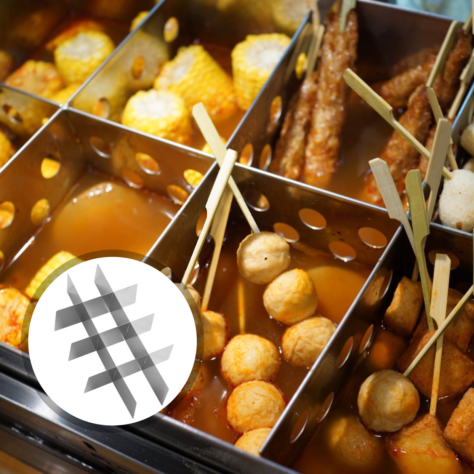 HOMEMAXS Pot Divider Separator Stainless Steel Cooking with Dad Silver ...