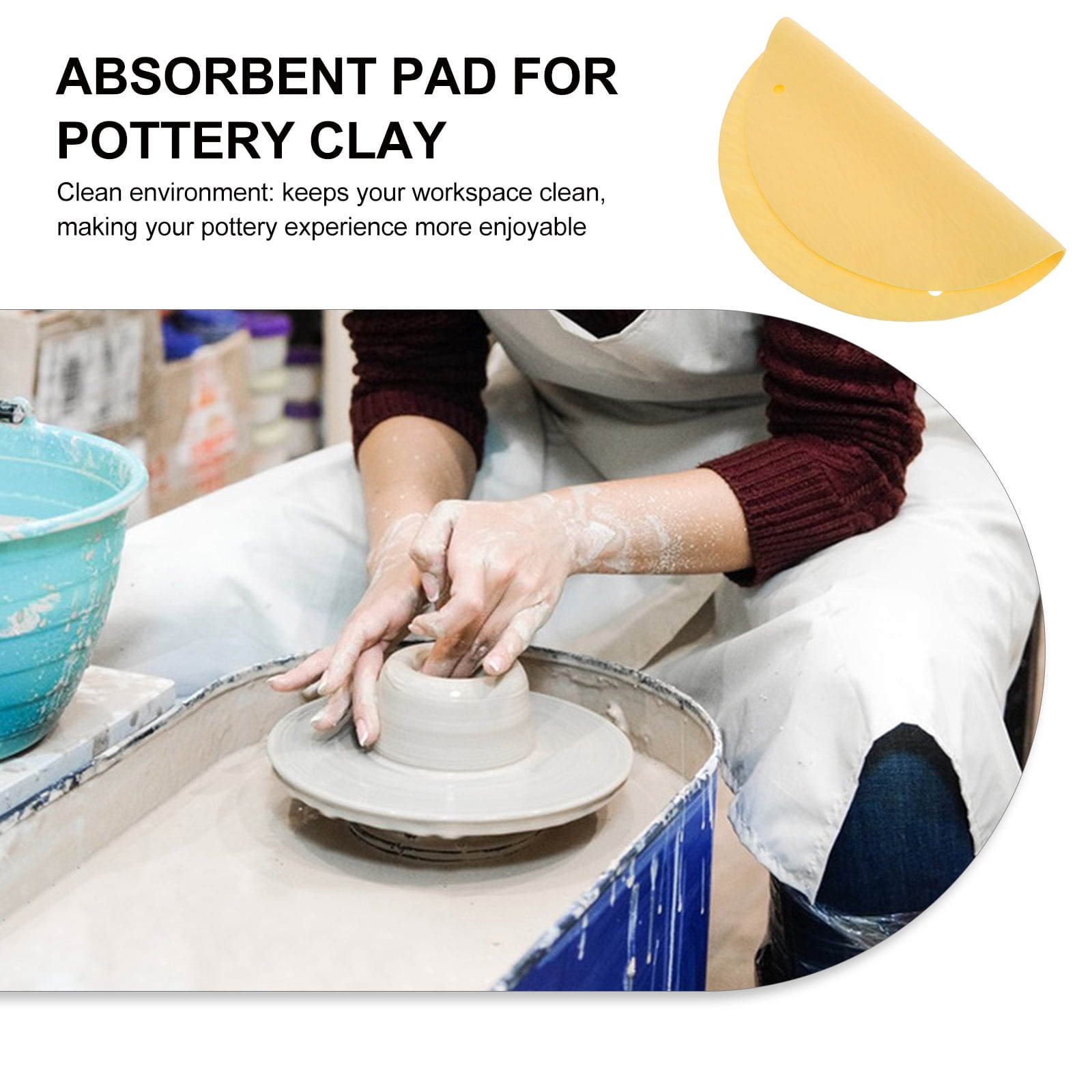 HOMEMAXS Pottery Clay Round Absorbent Pad Cloth For Clay Throwing ...